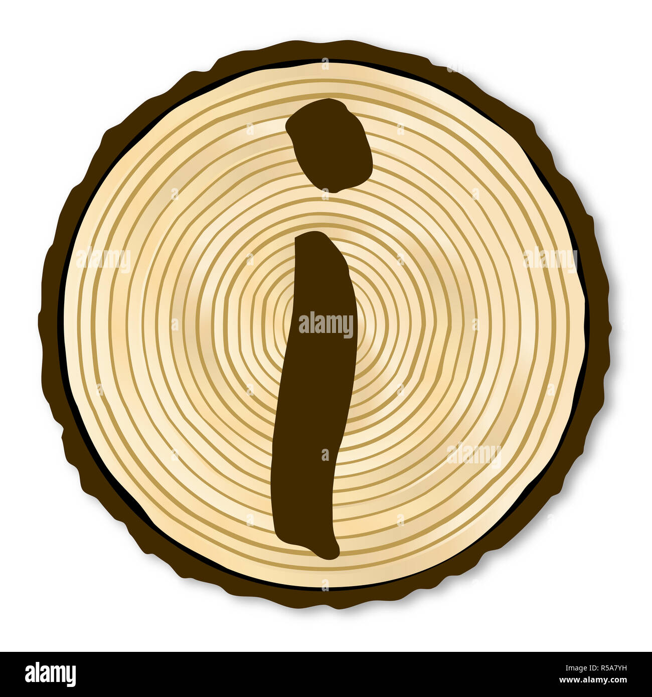 Letter I Log End Stock Photo - Alamy