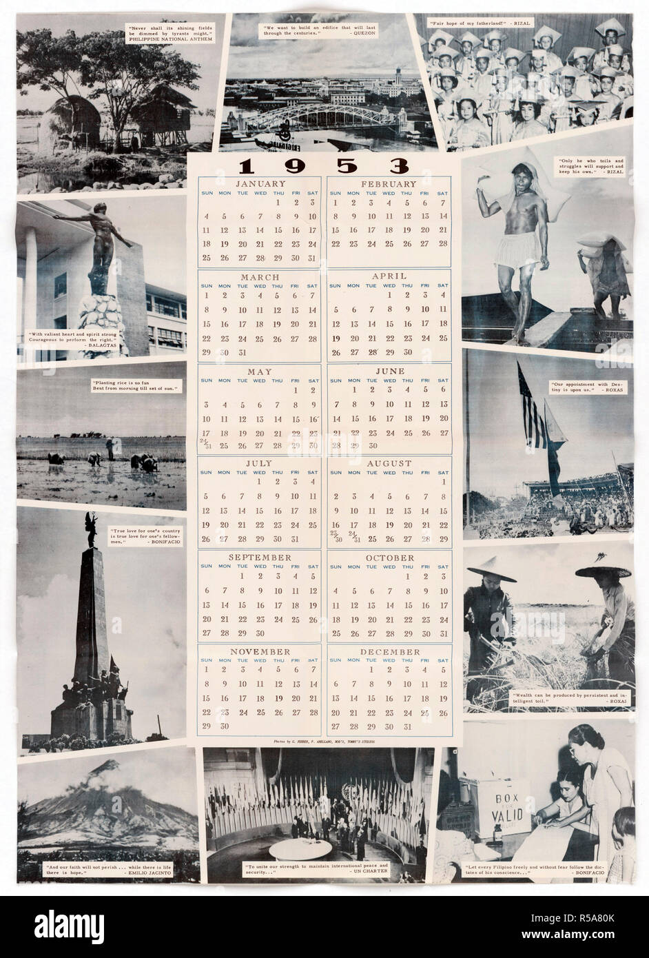 1950s calendar hi-res stock photography and images - Alamy