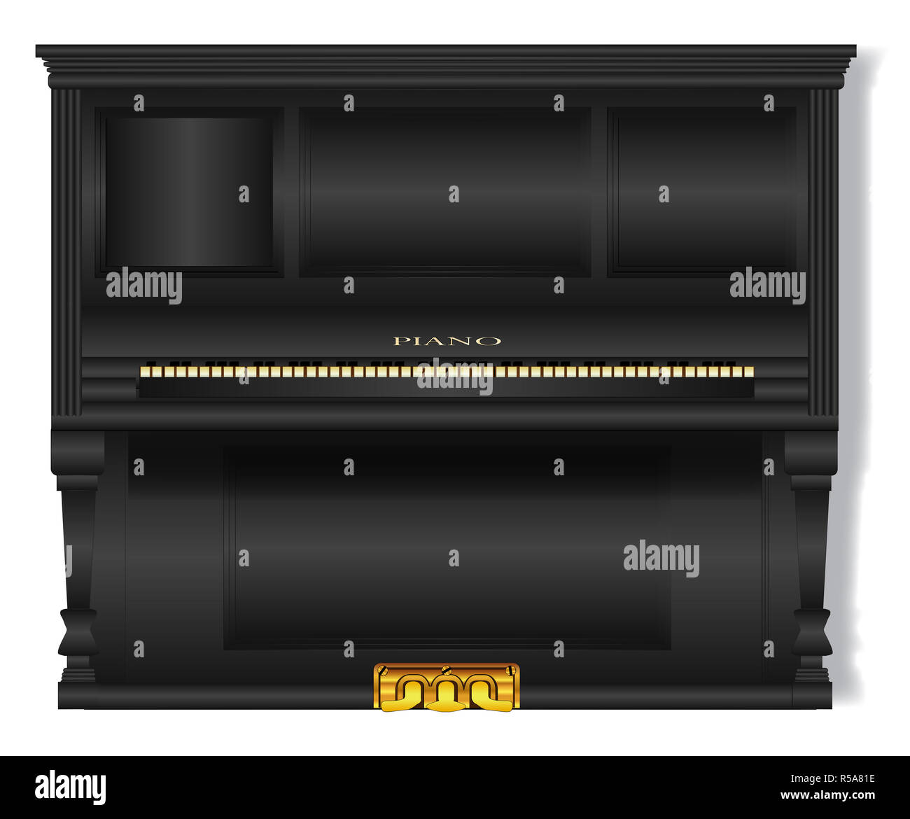 Black Upright Piano Stock Photo - Alamy