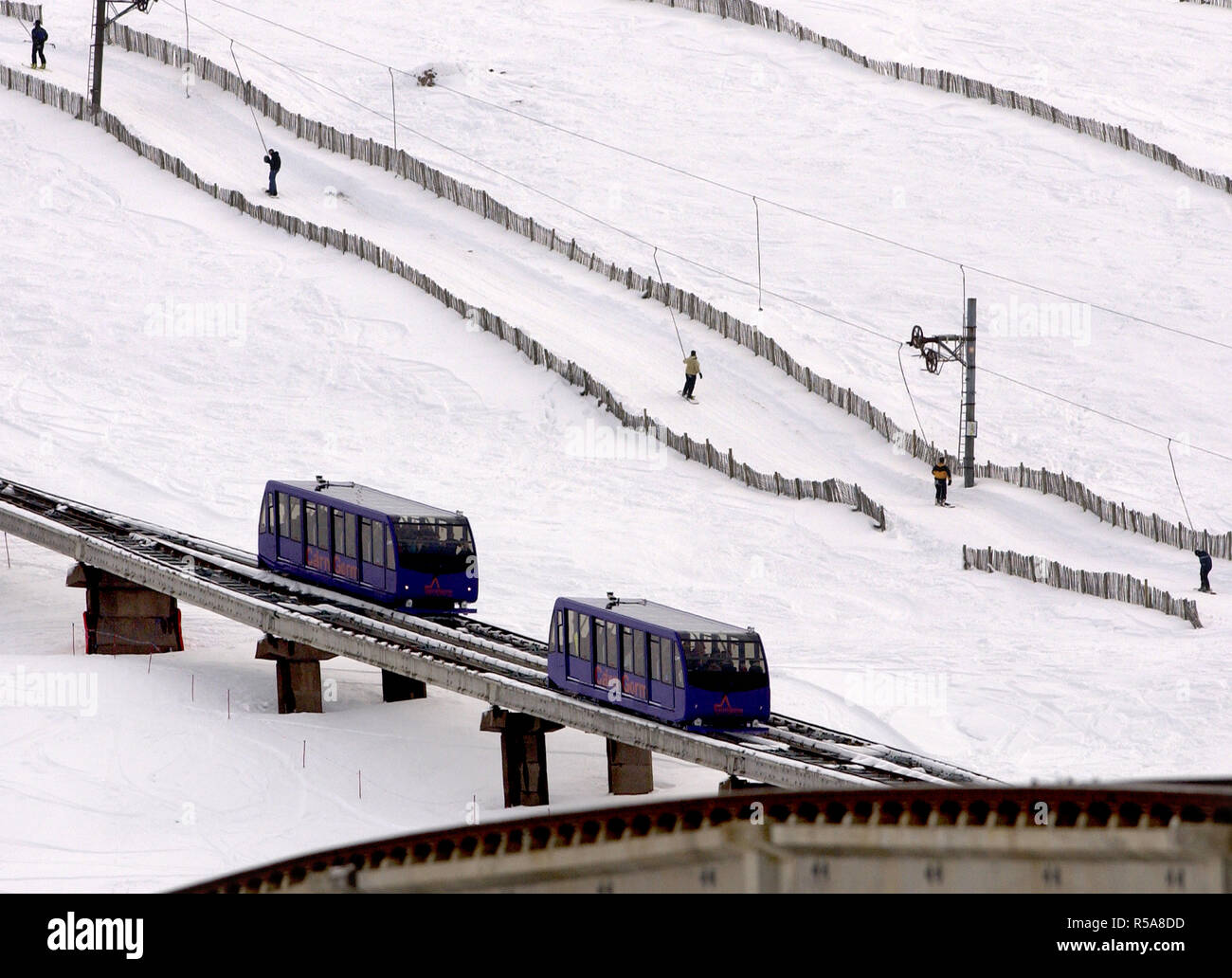 Funicular railway Aviemore Ski Centre Cairngorms Scotland UK with ...