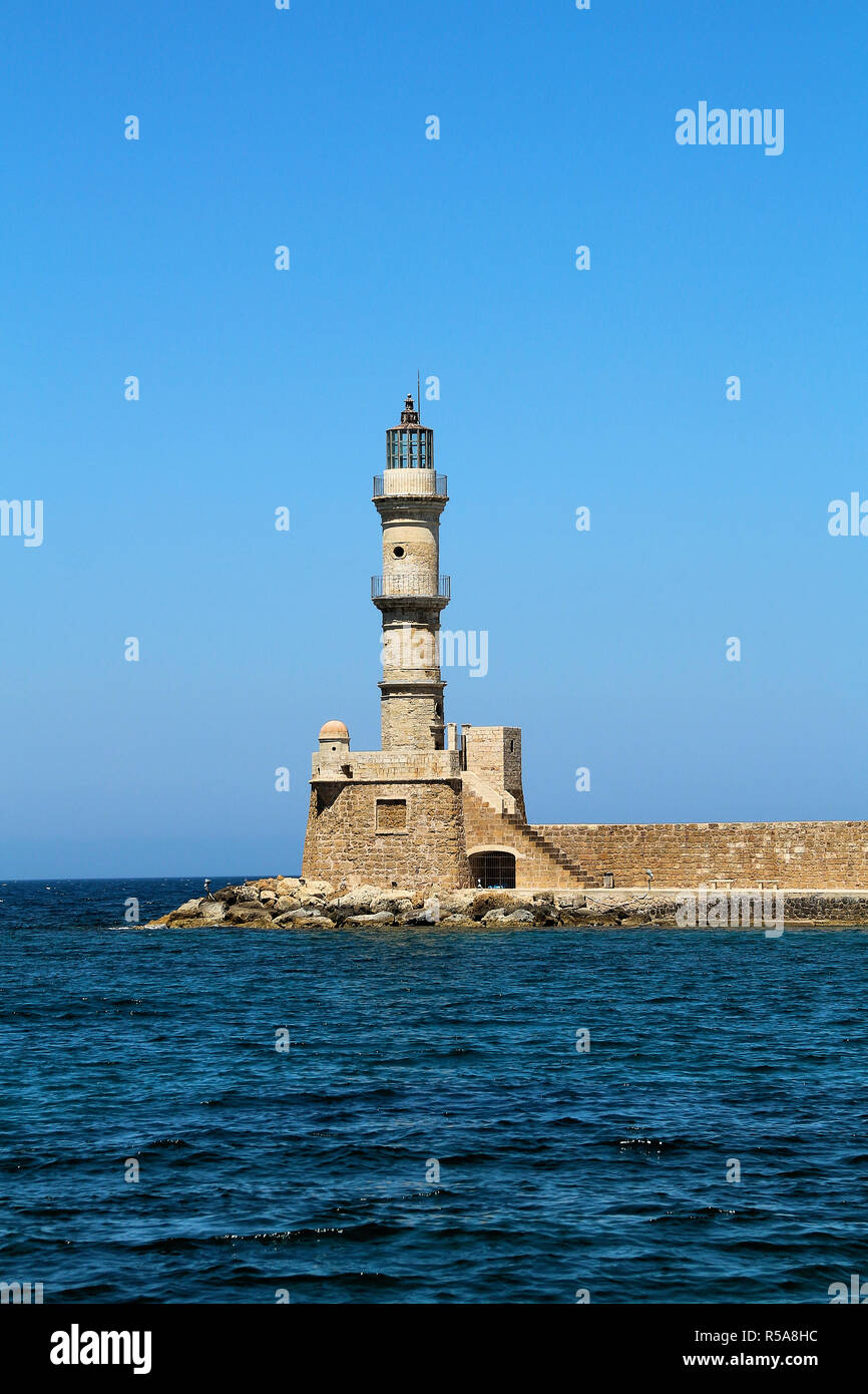 lighthouse of chania Stock Photo - Alamy