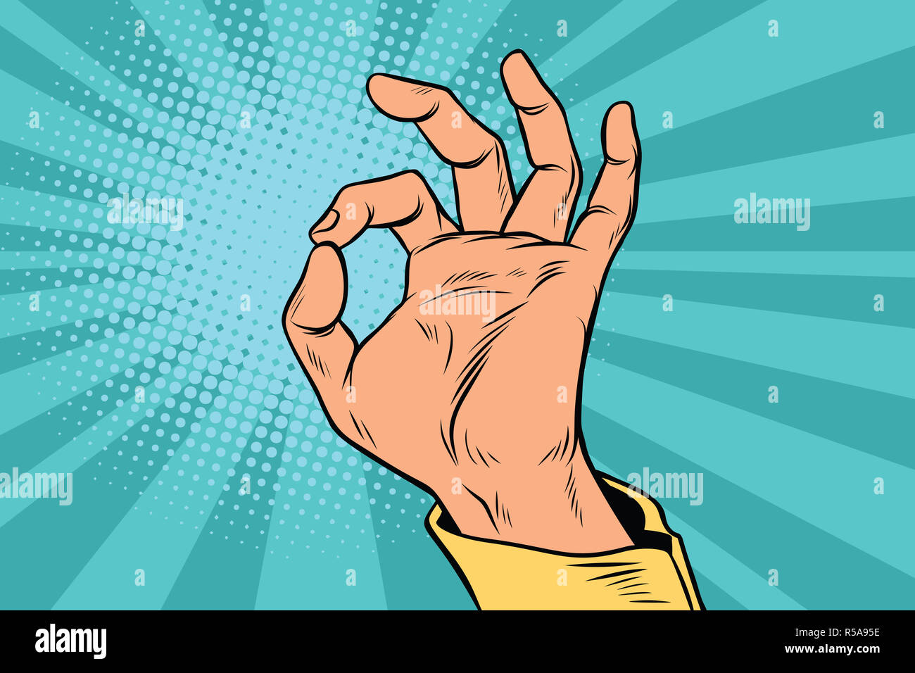 OK gesture signal man hand okay Stock Photo - Alamy