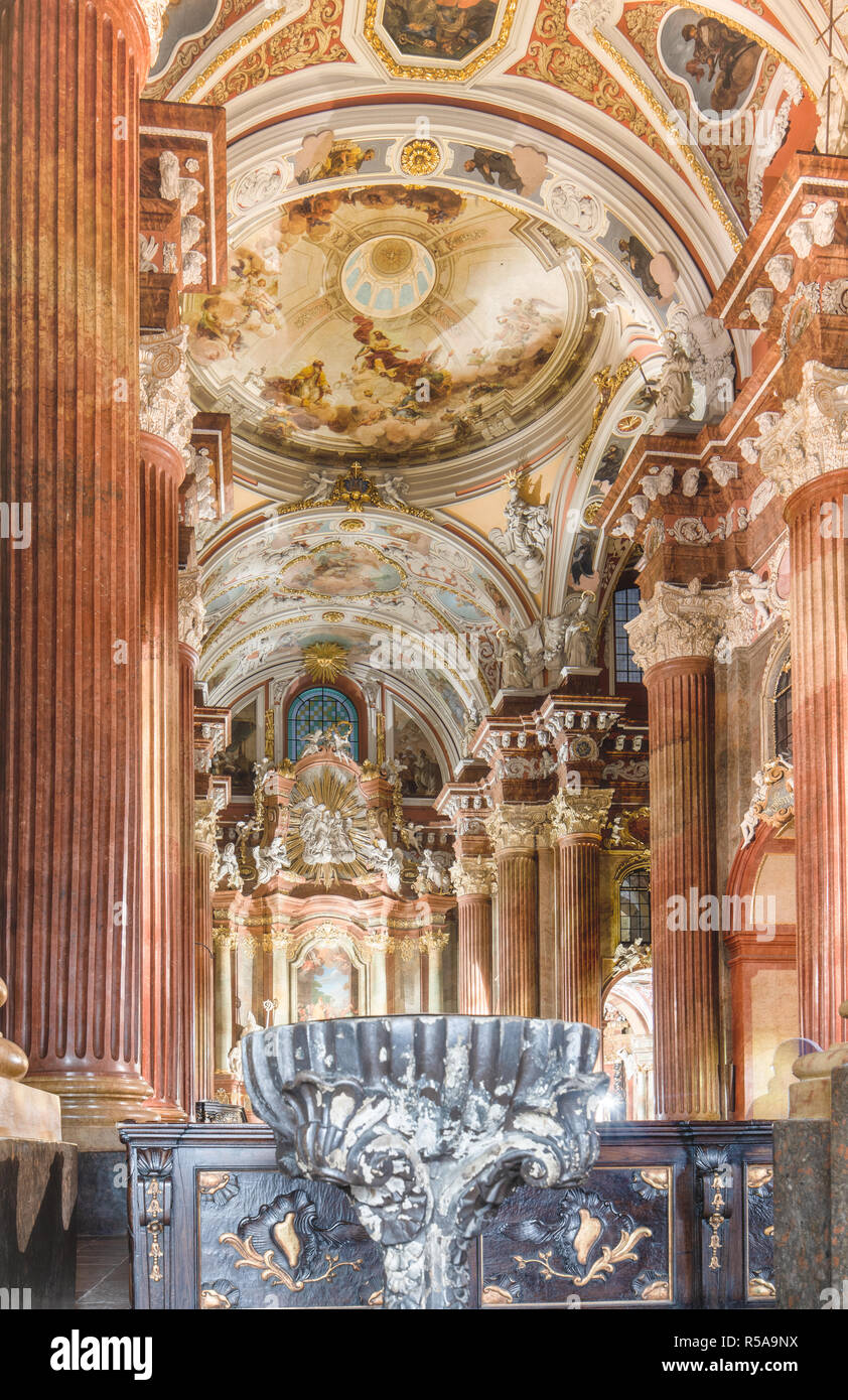 Poznan / Poland - baroque interior of the Parish Church "Poznanska Fara ...