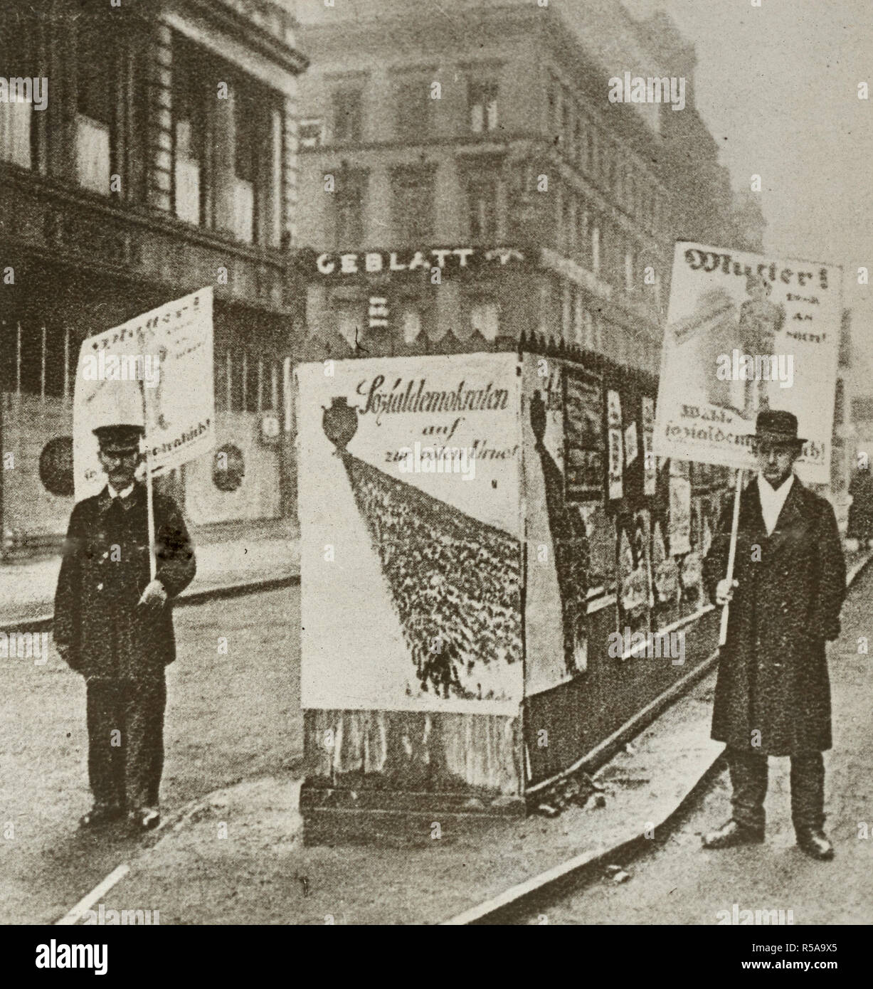 German Revolution - Election in Germany. Placards and posters of the ...