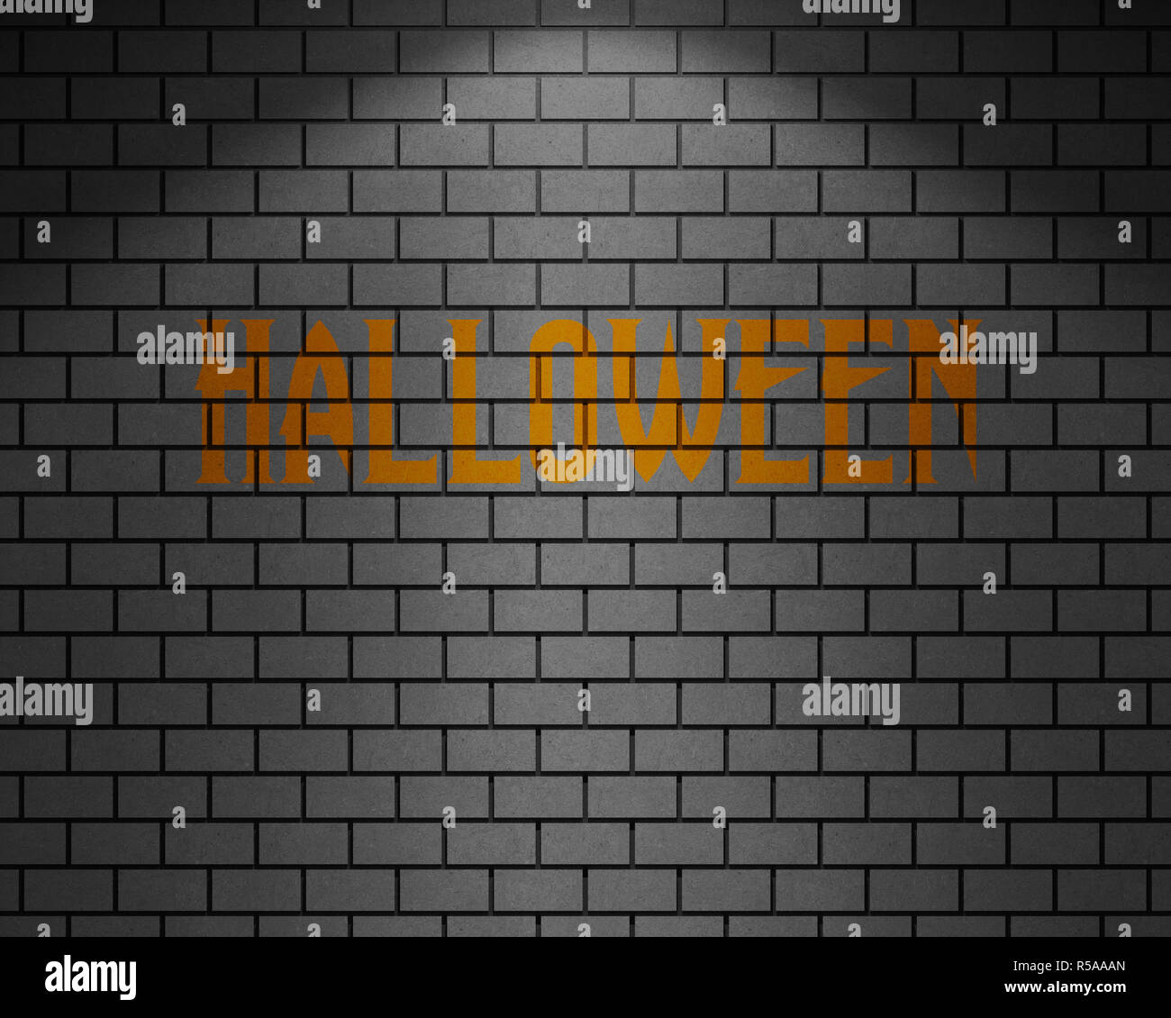3D RENDERING WORDS HALLOWEEN ON BRICK WALL Stock Photo - Alamy