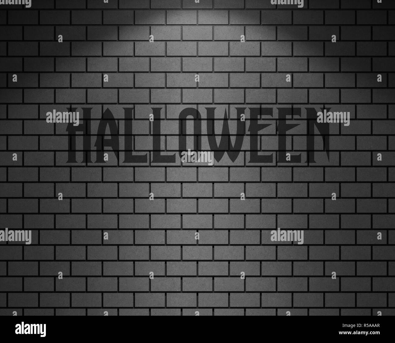 3D RENDERING WORDS HALLOWEEN ON BRICK WALL Stock Photo - Alamy