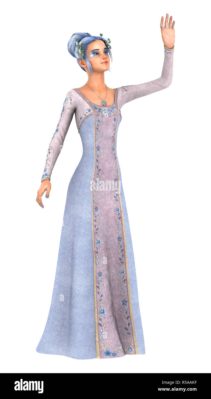 3D Rendering Princess of Spring on White Stock Photo - Alamy