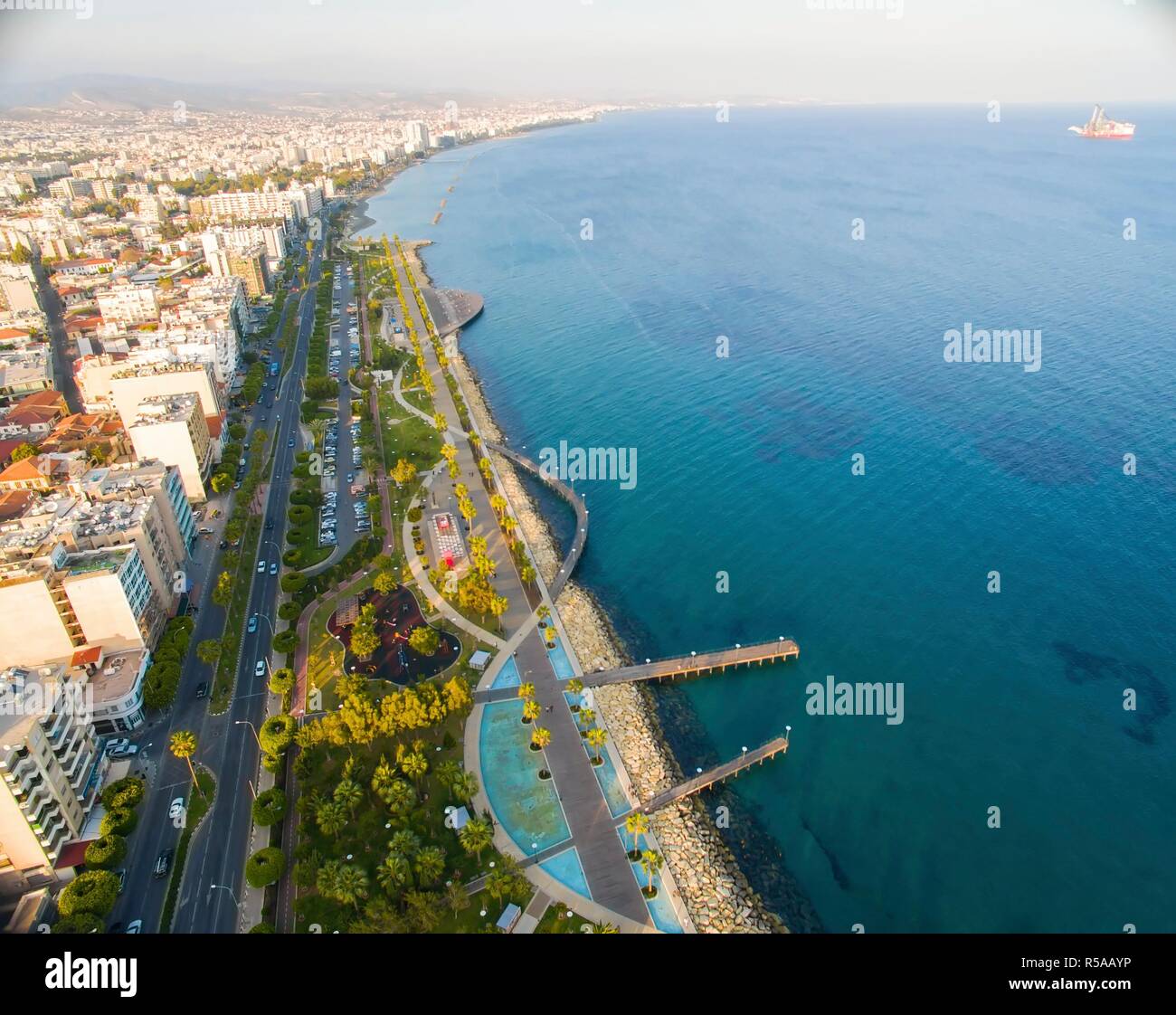 Aerial view of Molos, Limassol, Cyprus Stock Photo - Alamy
