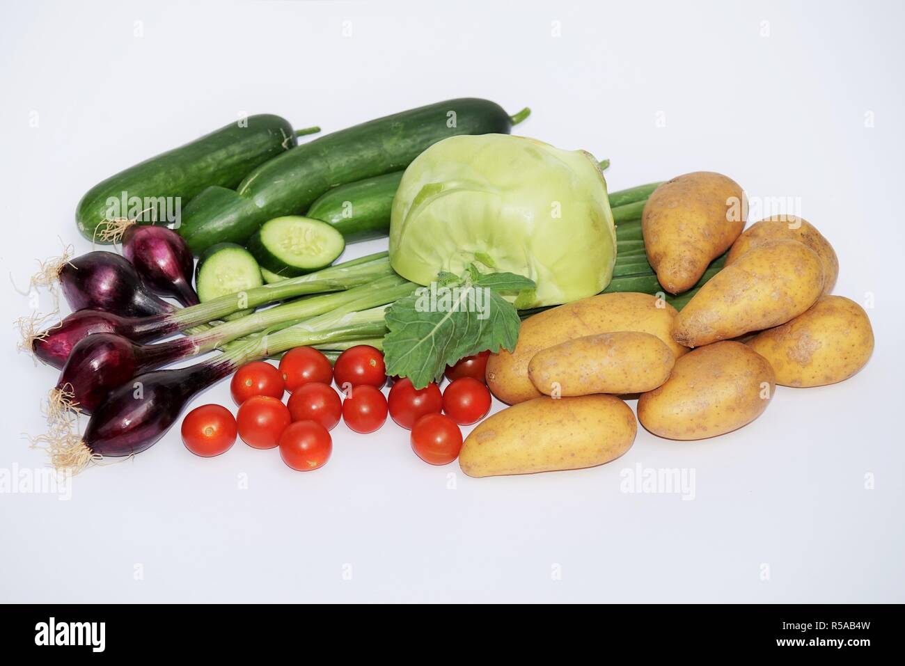 fresh vegetables on white background Stock Photo - Alamy