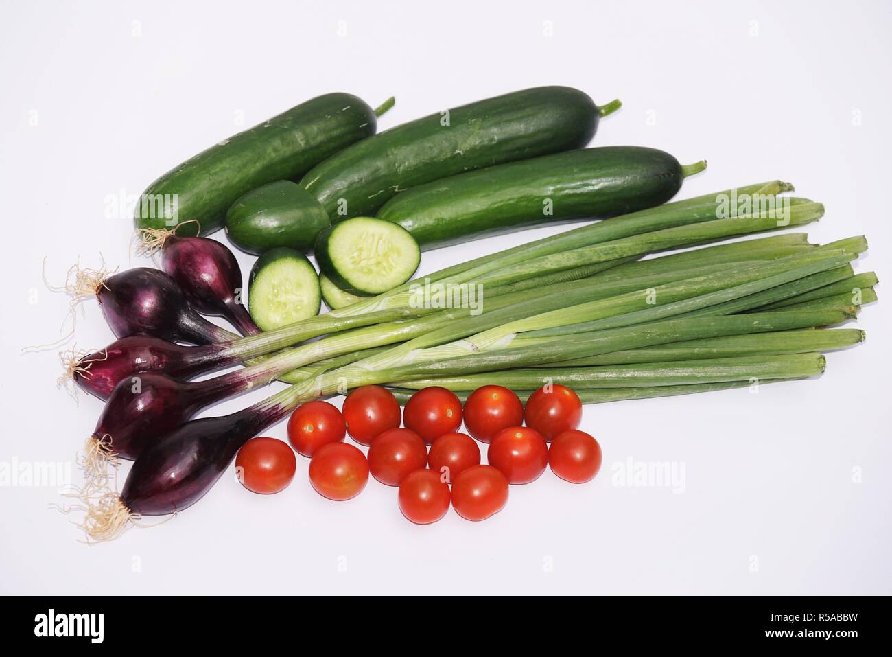 fresh vegetables on white background Stock Photo - Alamy