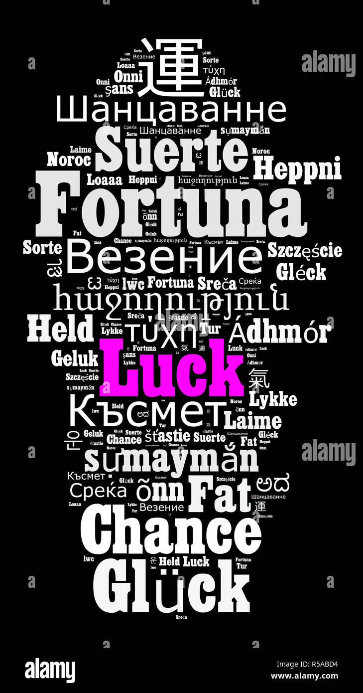 Word Luck in different languages Stock Photo - Alamy