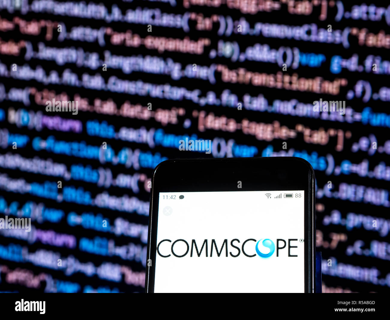CommScope Company logo seen displayed on smart phone Stock Photo - Alamy