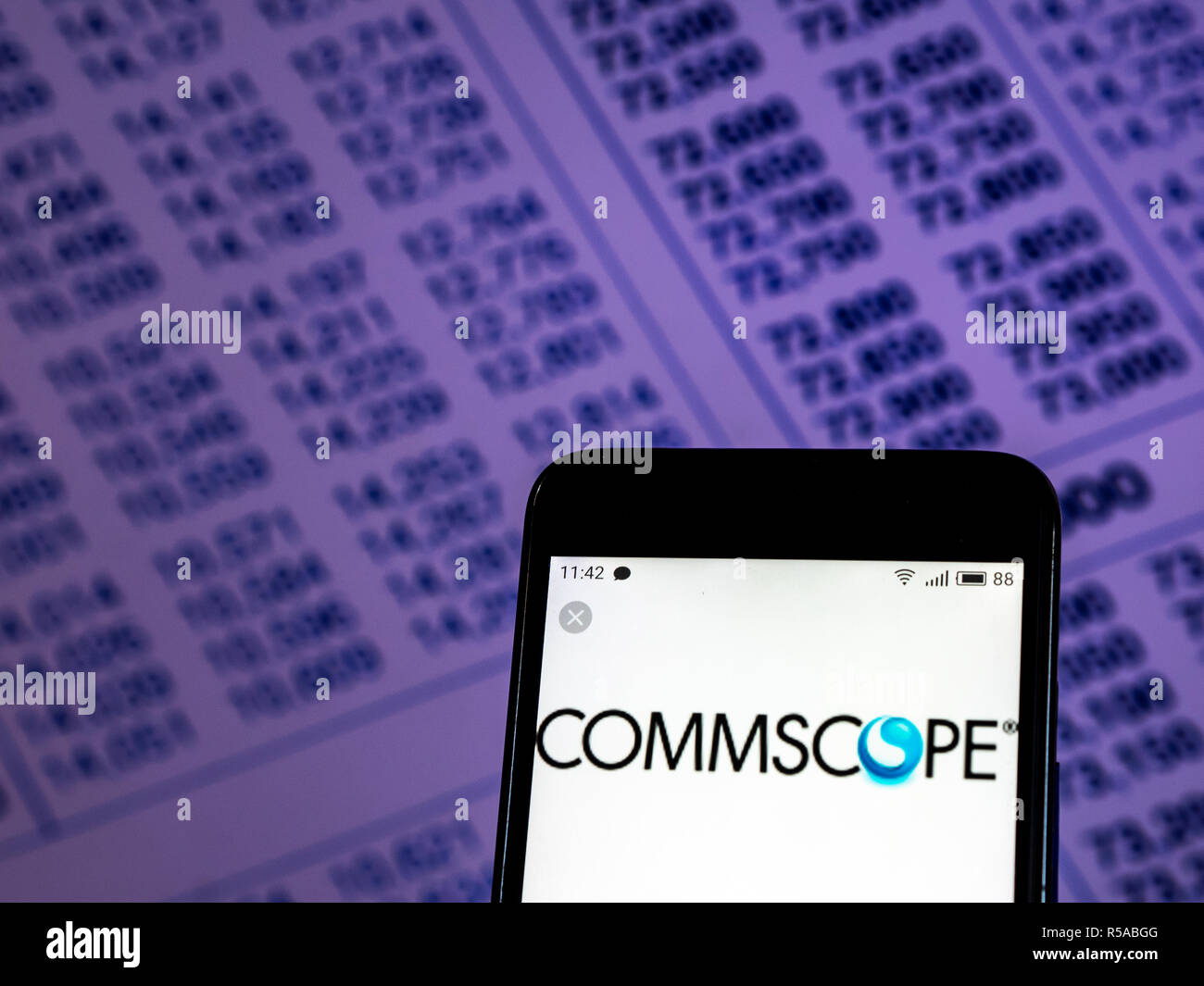 CommScope Company logo seen displayed on smart phone Stock Photo - Alamy