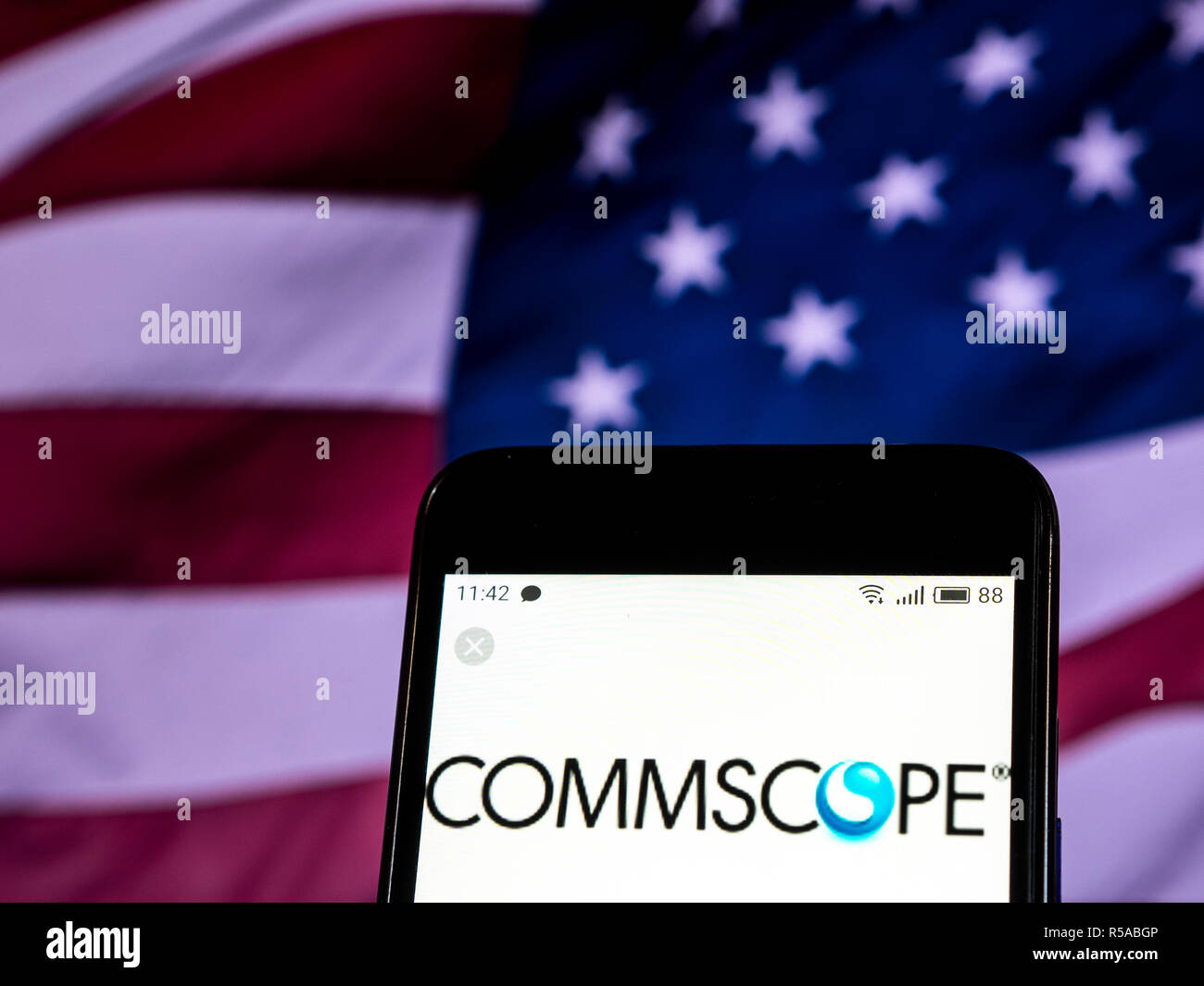 CommScope Company logo seen displayed on smart phone Stock Photo - Alamy