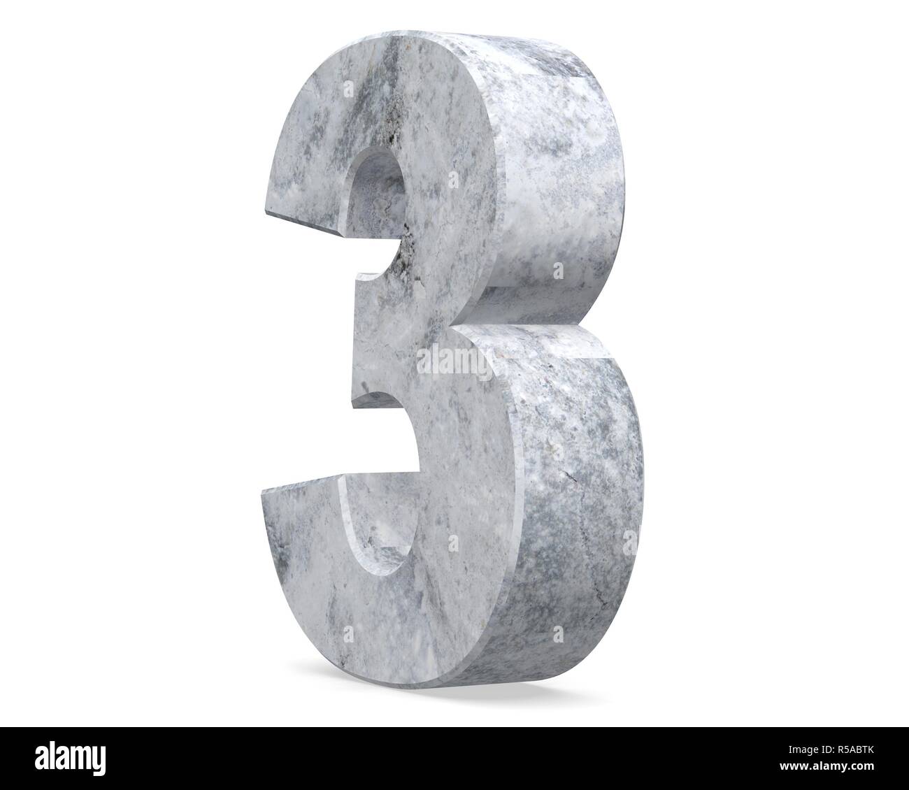 3D rendering concrete number 3 three. 3D render Illustration Stock ...