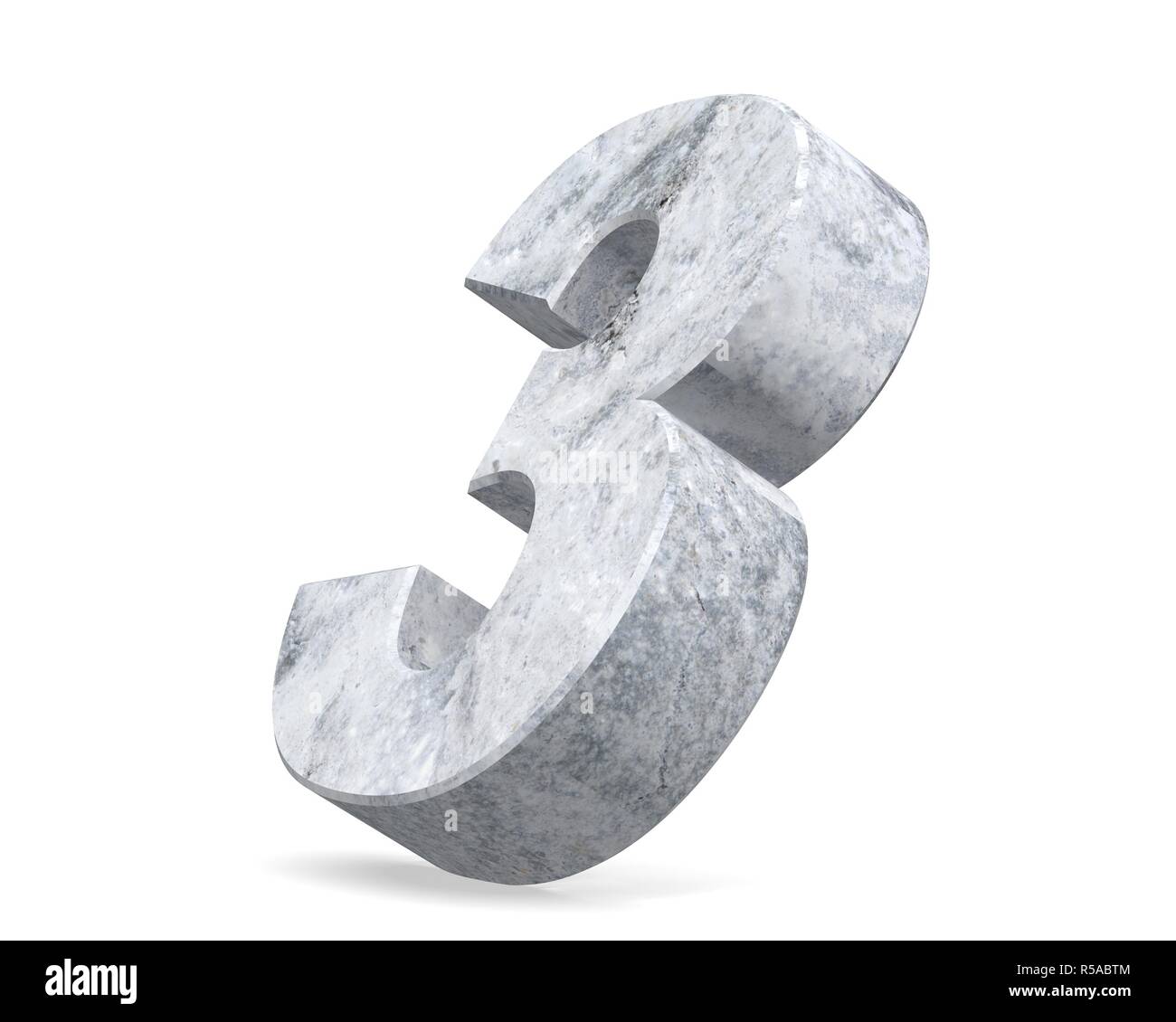 3D rendering concrete number 3 three. 3D render Illustration Stock ...