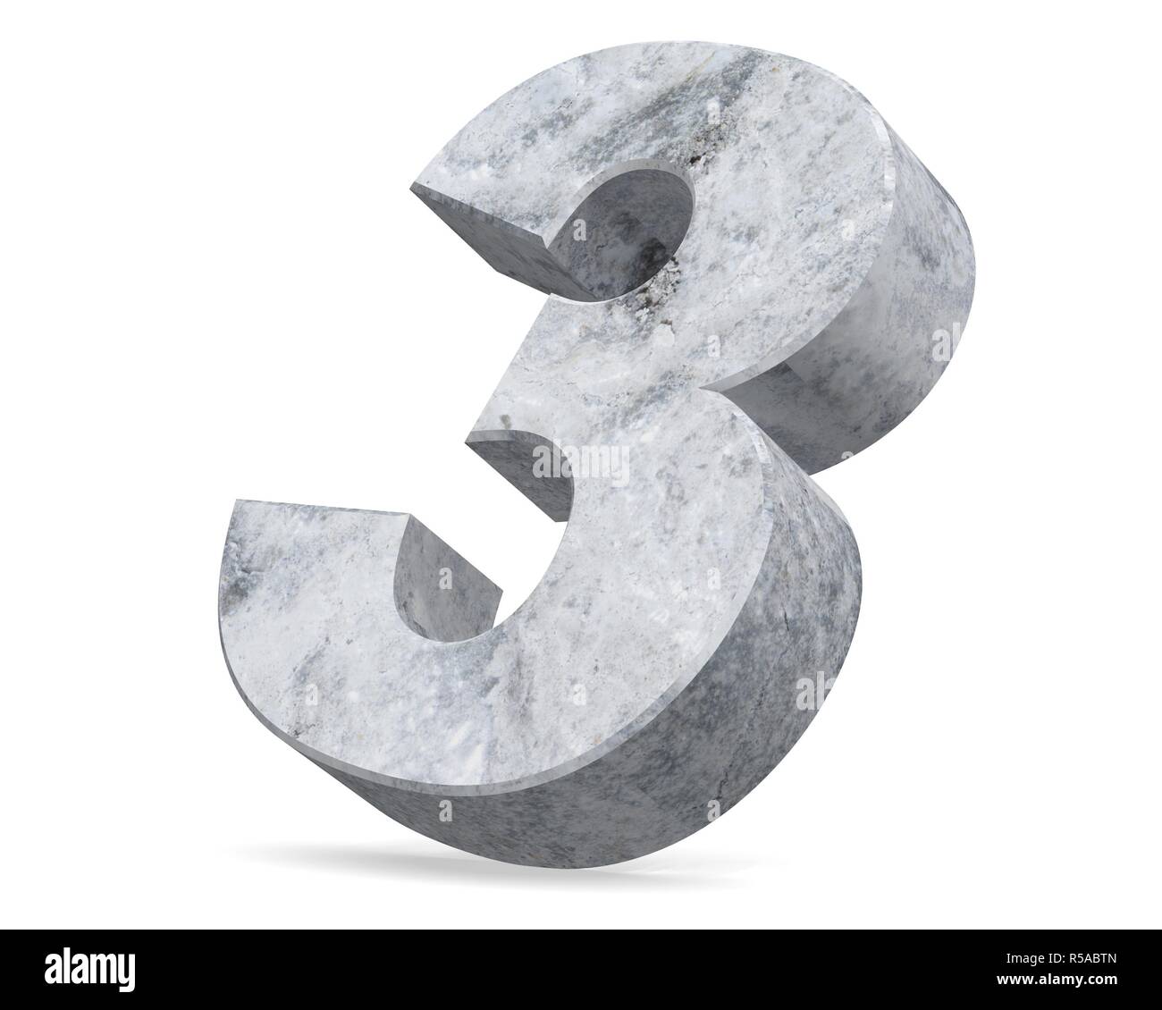 3D rendering concrete number 3 three. 3D render Illustration Stock ...