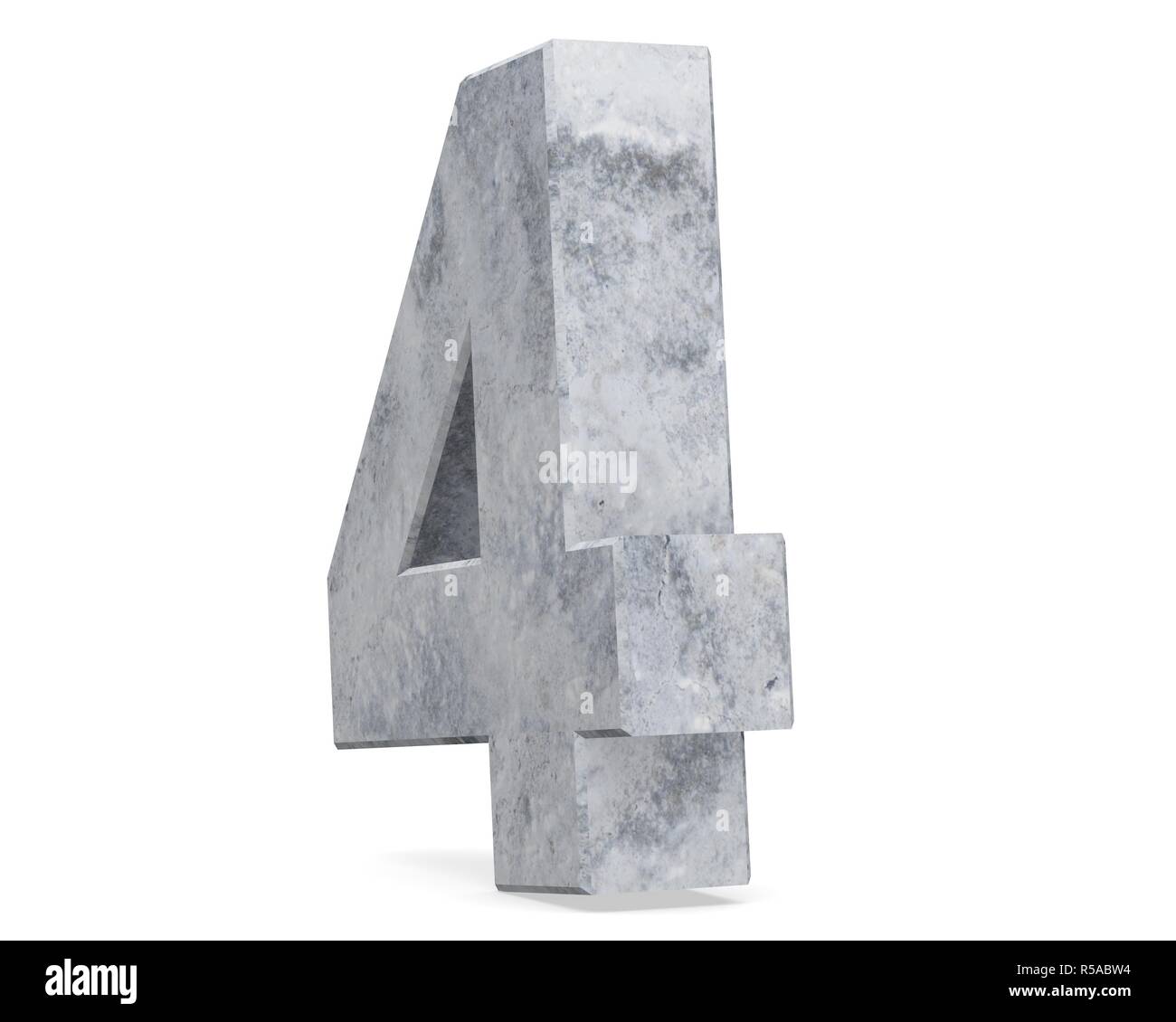 3D rendering concrete number 4 four. 3D render Illustration Stock Photo ...