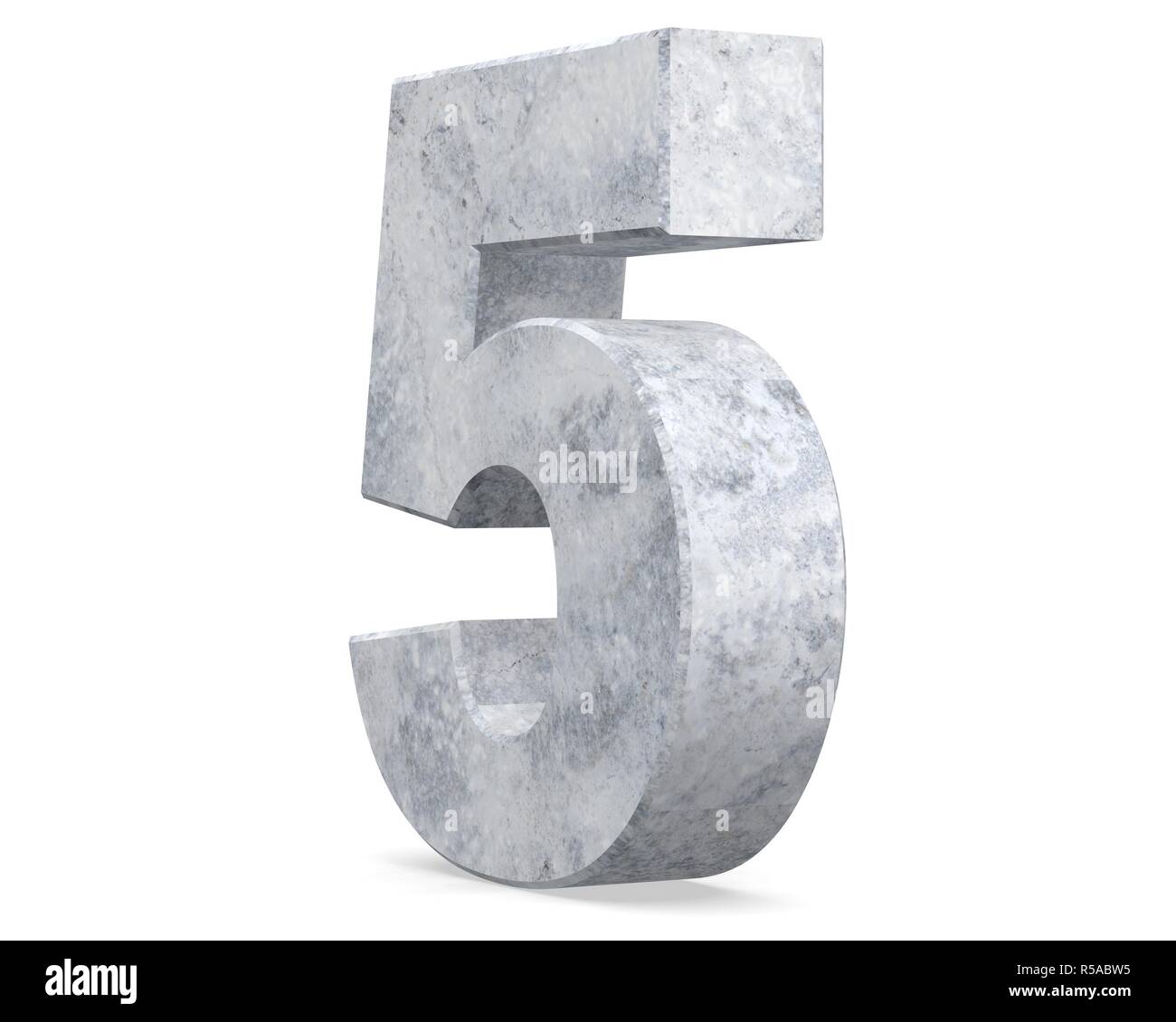 3D rendering concrete number 5 five. 3D render Illustration Stock Photo ...