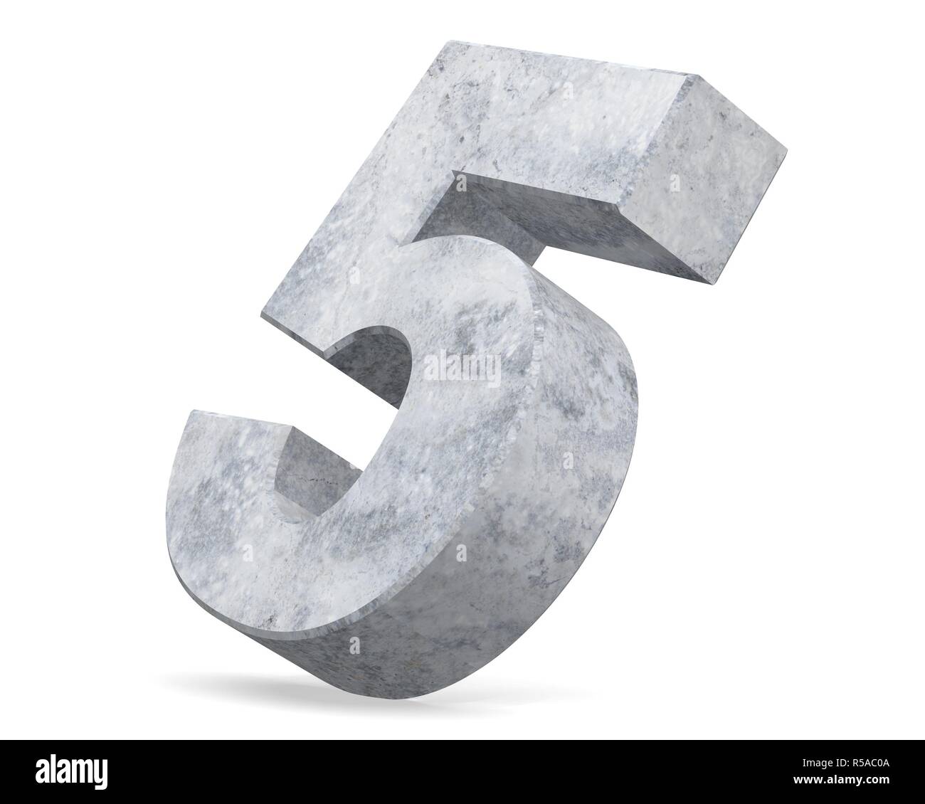 3D rendering concrete number 5 five. 3D render Illustration Stock Photo ...