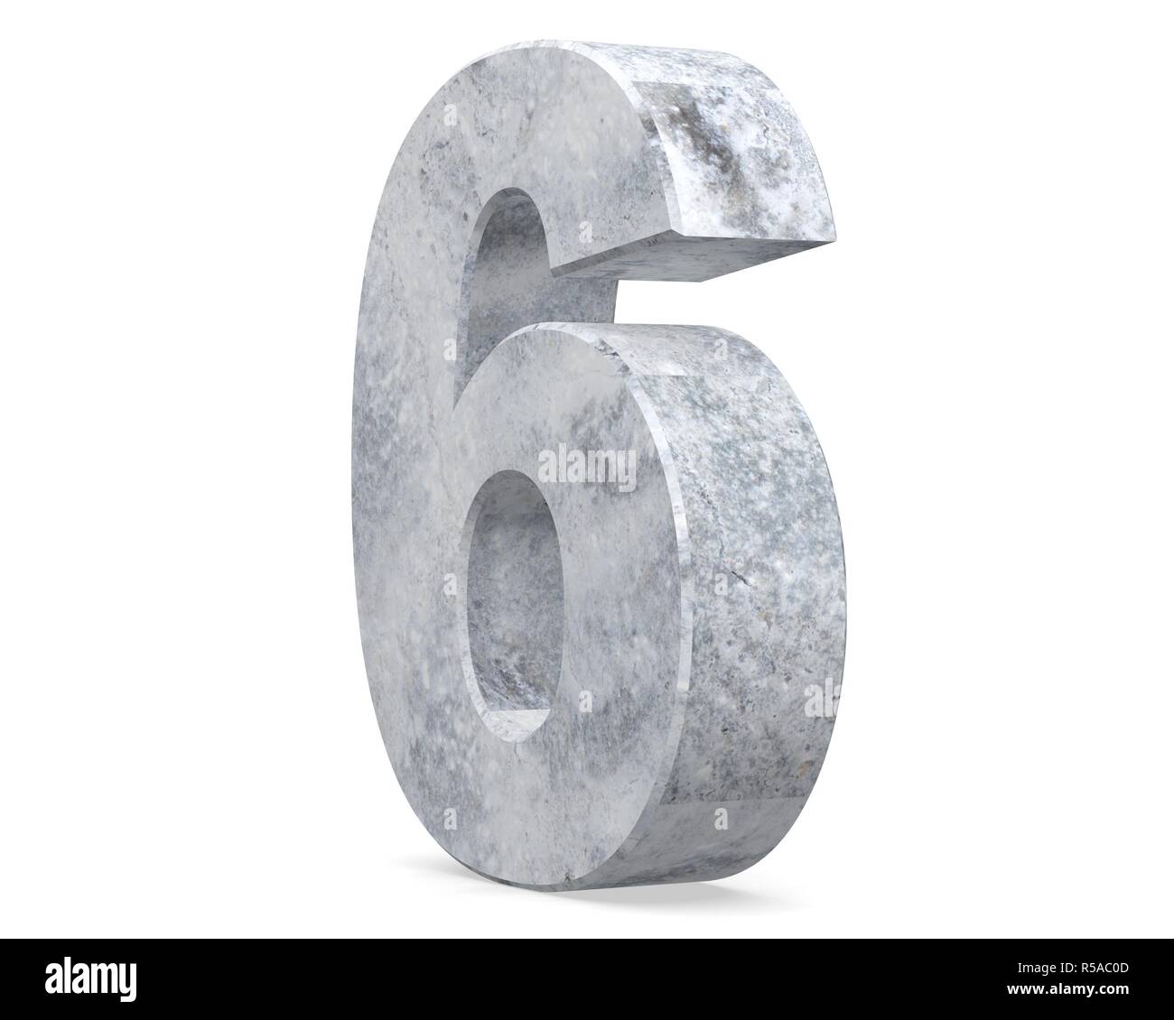 3D rendering concrete number 6 six. 3D render Illustration Stock Photo ...