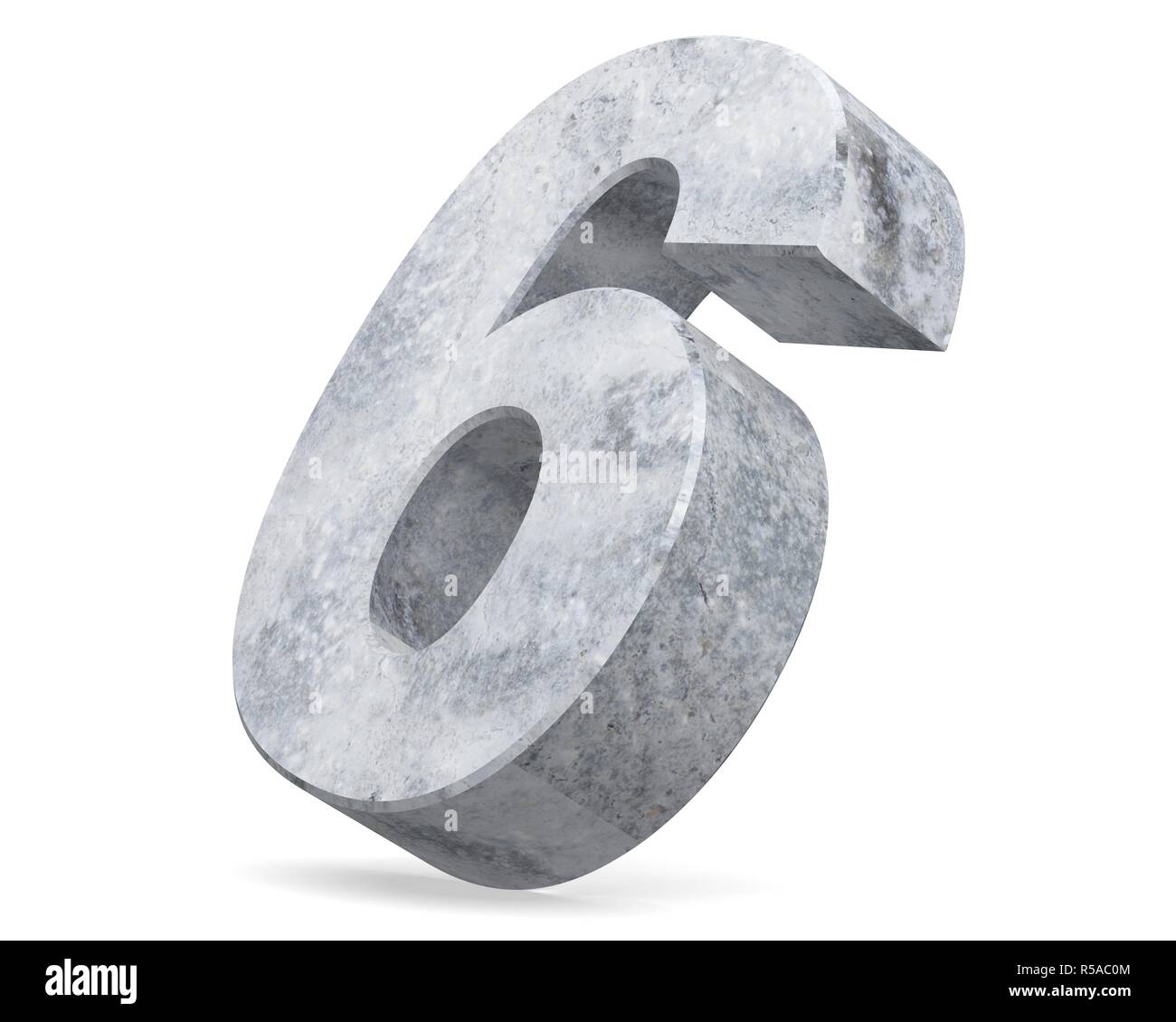 3D rendering concrete number 6 six. 3D render Illustration Stock Photo ...