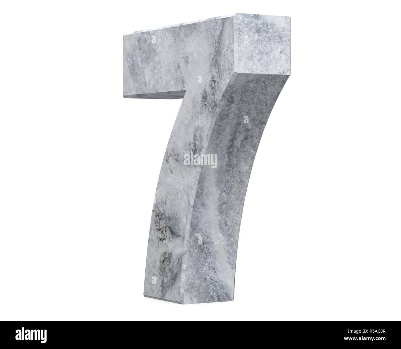 3D rendering concrete number 7 seven. 3D render Illustration Stock ...