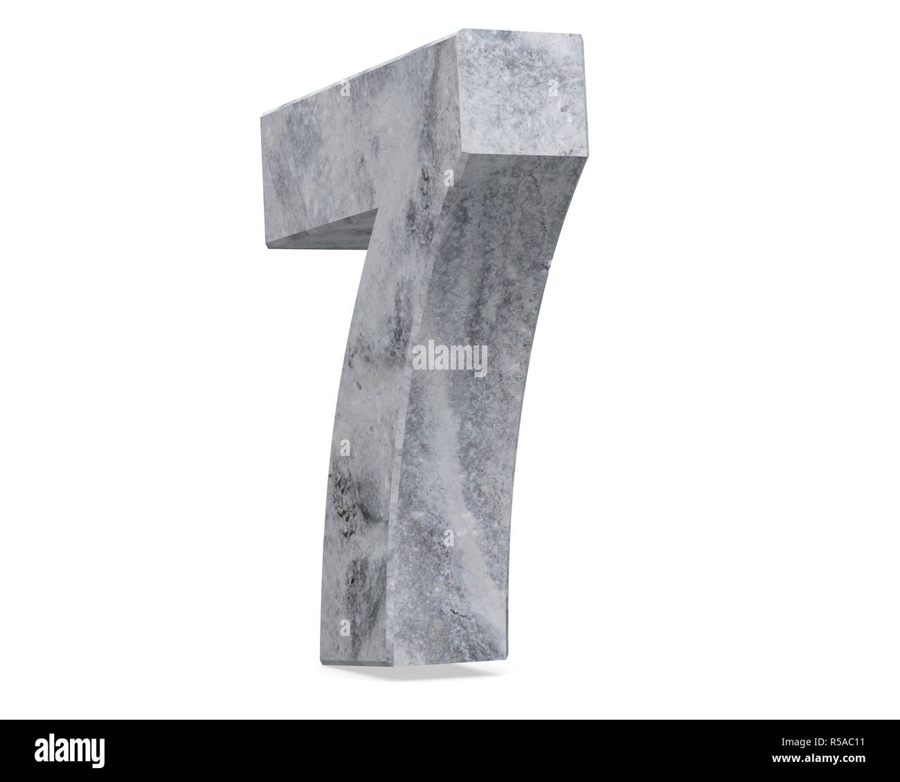 3D rendering concrete number 7 seven. 3D render Illustration Stock ...