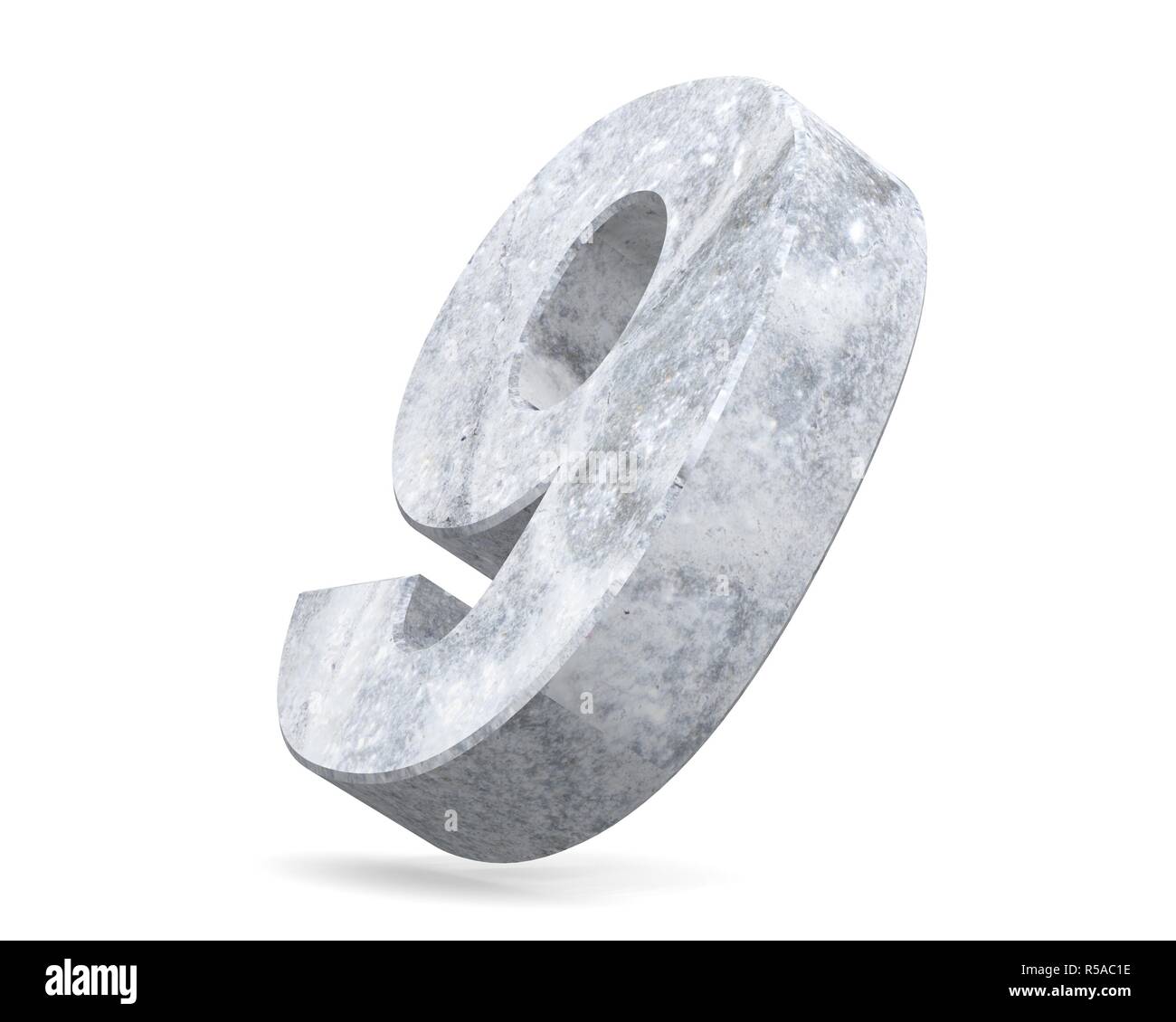 3D rendering concrete number 9 nine. 3D render Illustration Stock Photo ...