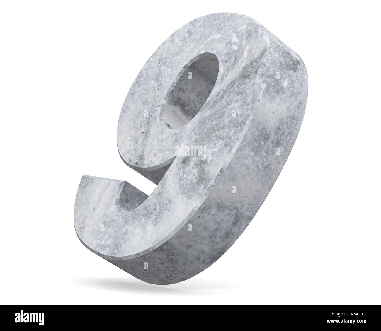 3D rendering concrete number 9 nine. 3D render Illustration Stock Photo ...