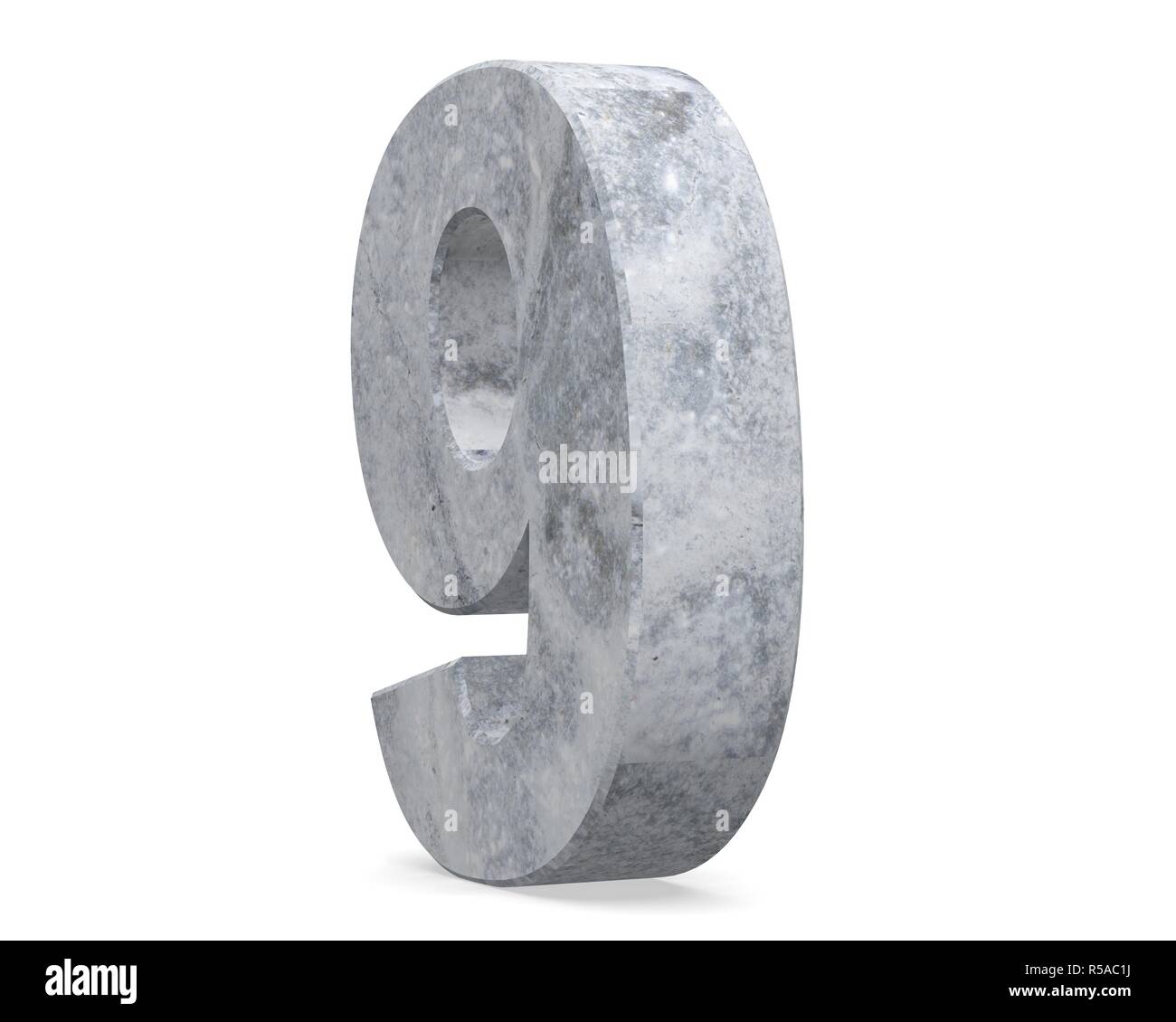 3D rendering concrete number 9 nine. 3D render Illustration Stock Photo ...