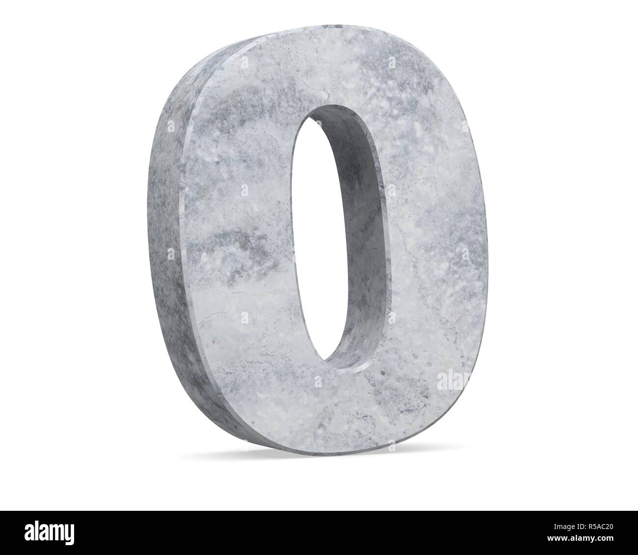 3D rendering concrete number 0 zero. 3D render Illustration Stock Photo ...