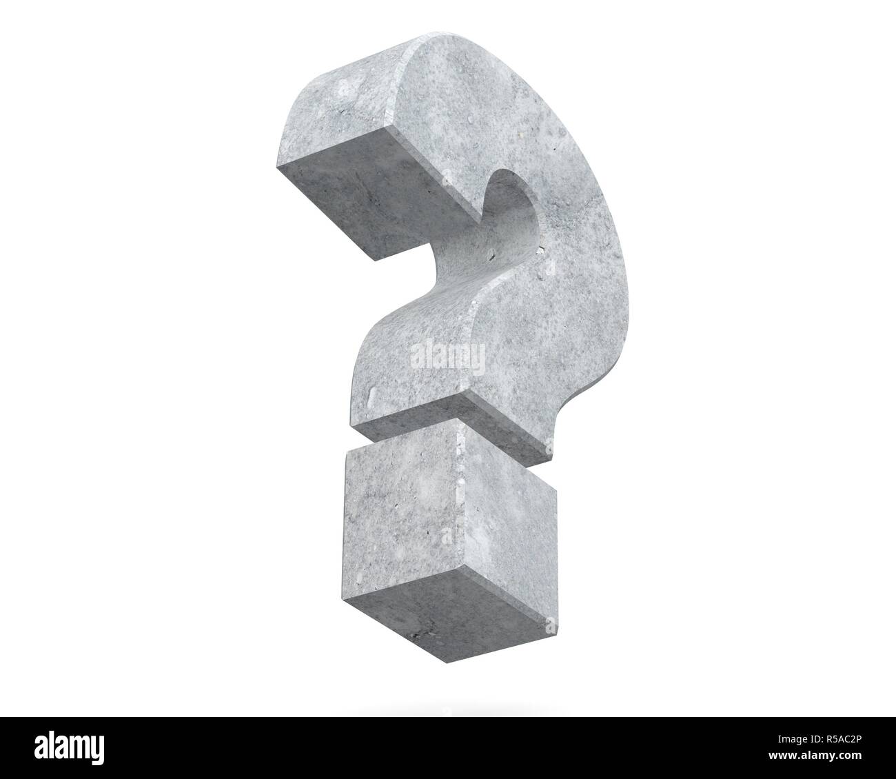 3D rendering concrete symbol - Question mark. 3D render Illustration ...
