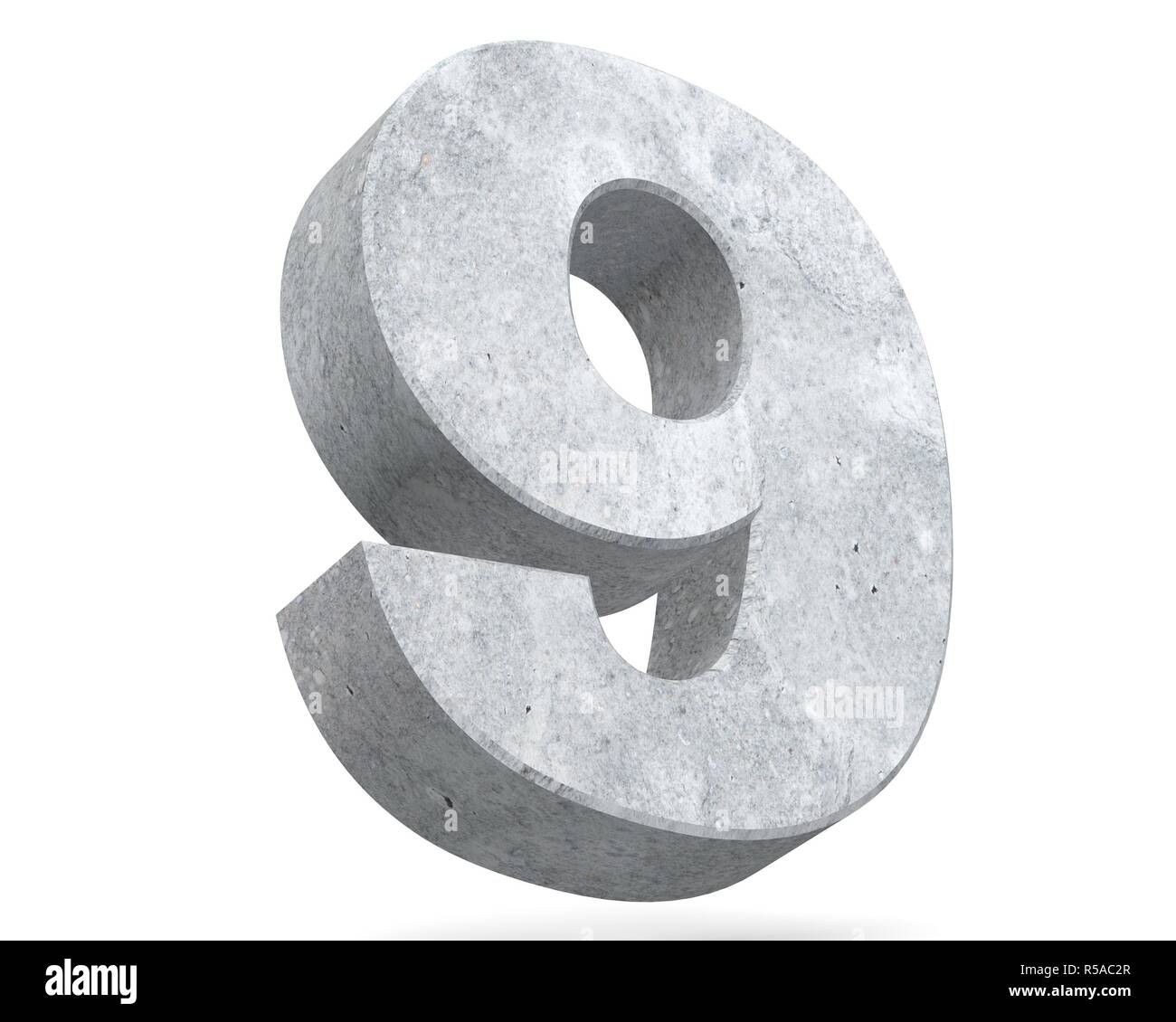 3D rendering concrete number 9 nine. 3D render Illustration Stock Photo ...