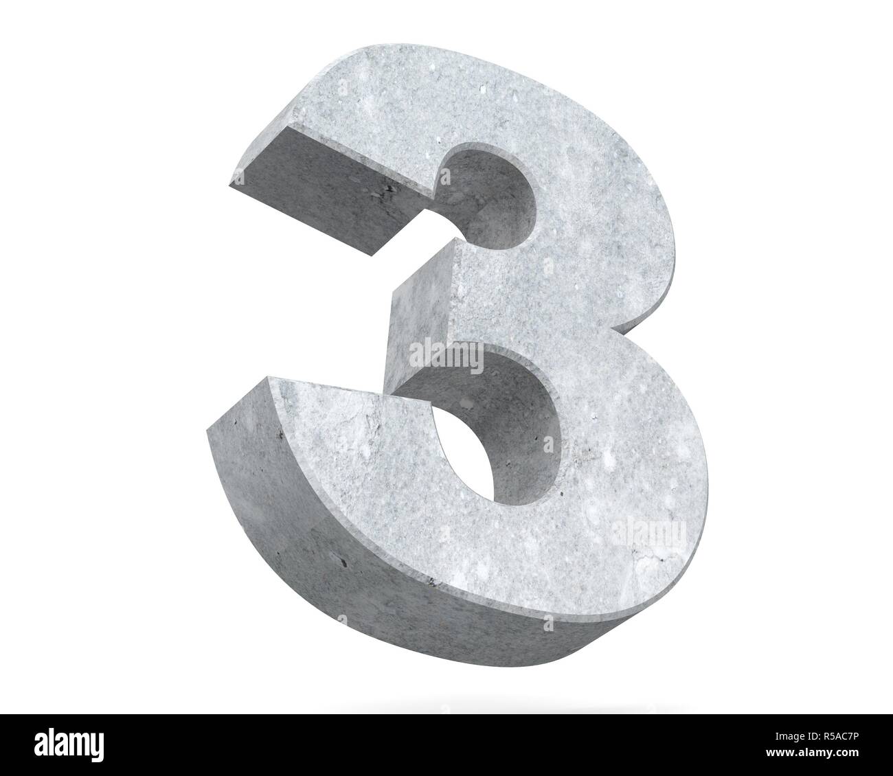 3D rendering concrete number 3 three. 3D render Illustration Stock ...
