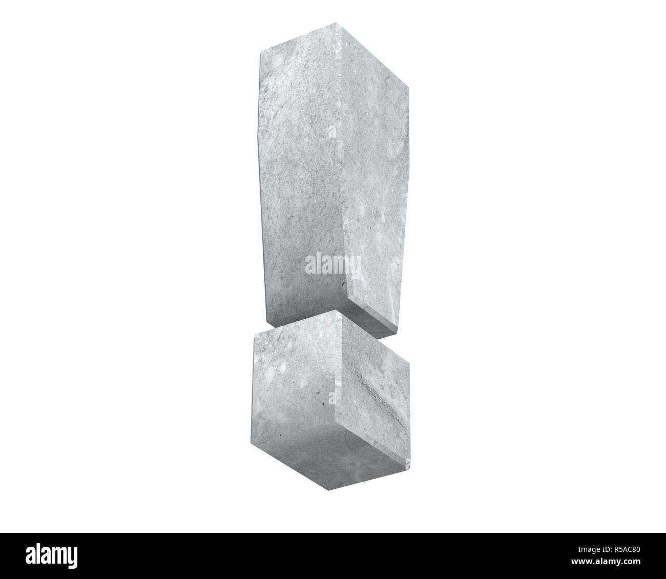 3D rendering concrete symbol - Exclamation mark. 3D render Illustration ...