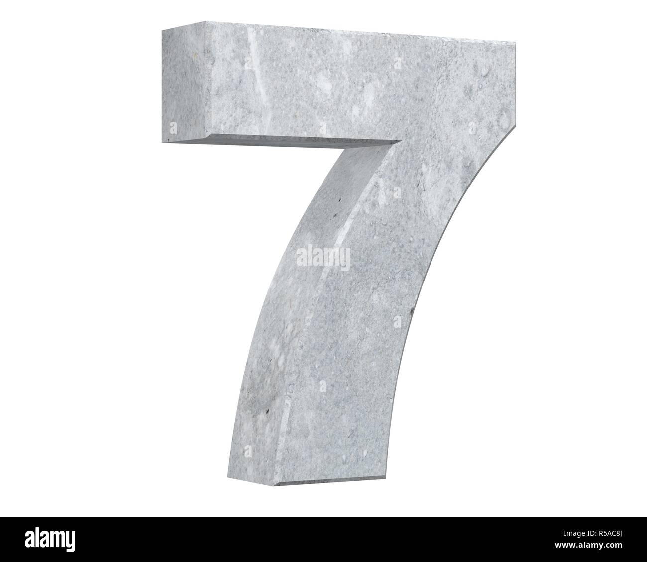3D rendering concrete number 7 seven. 3D render Illustration Stock ...
