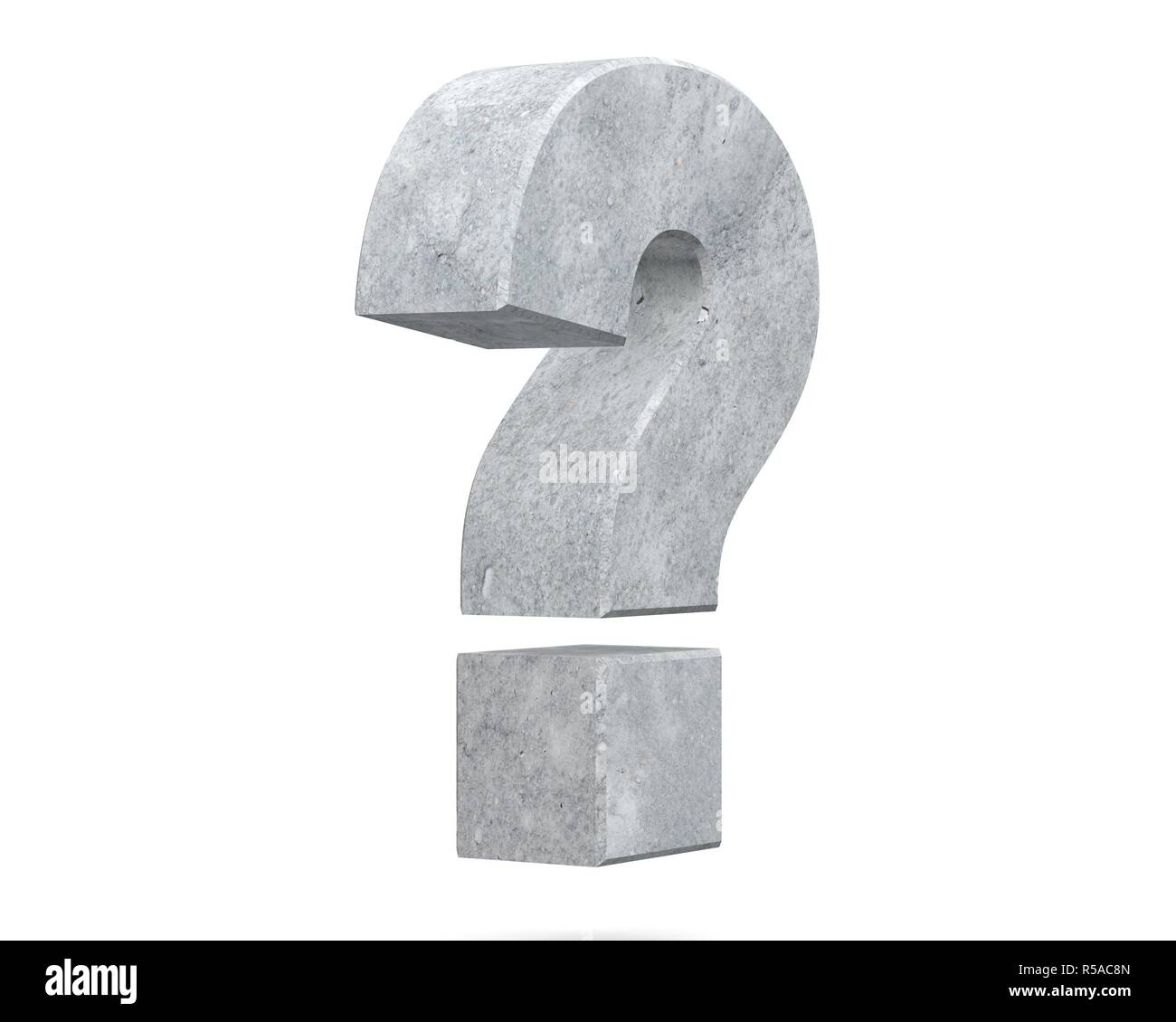 3D rendering concrete symbol - Question mark. 3D render Illustration ...