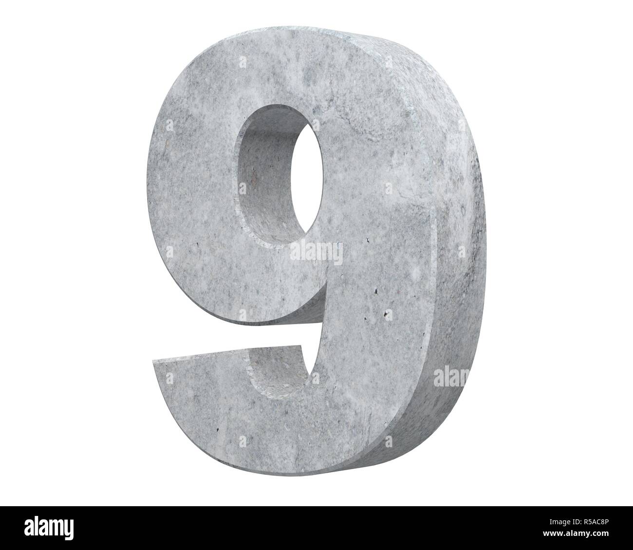 3D rendering concrete number 9 nine. 3D render Illustration Stock Photo ...