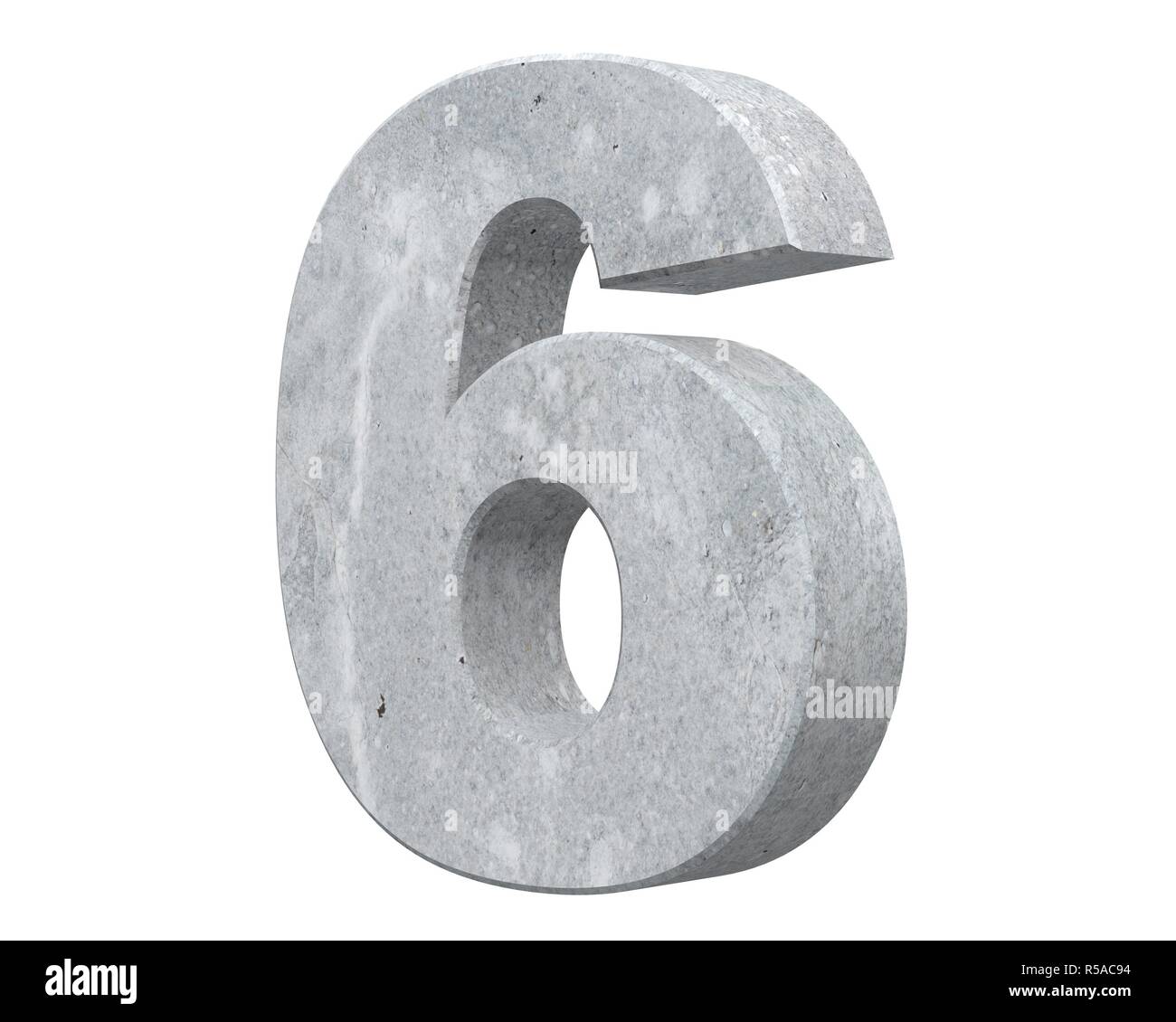 3D rendering concrete number 6 six. 3D render Illustration Stock Photo ...