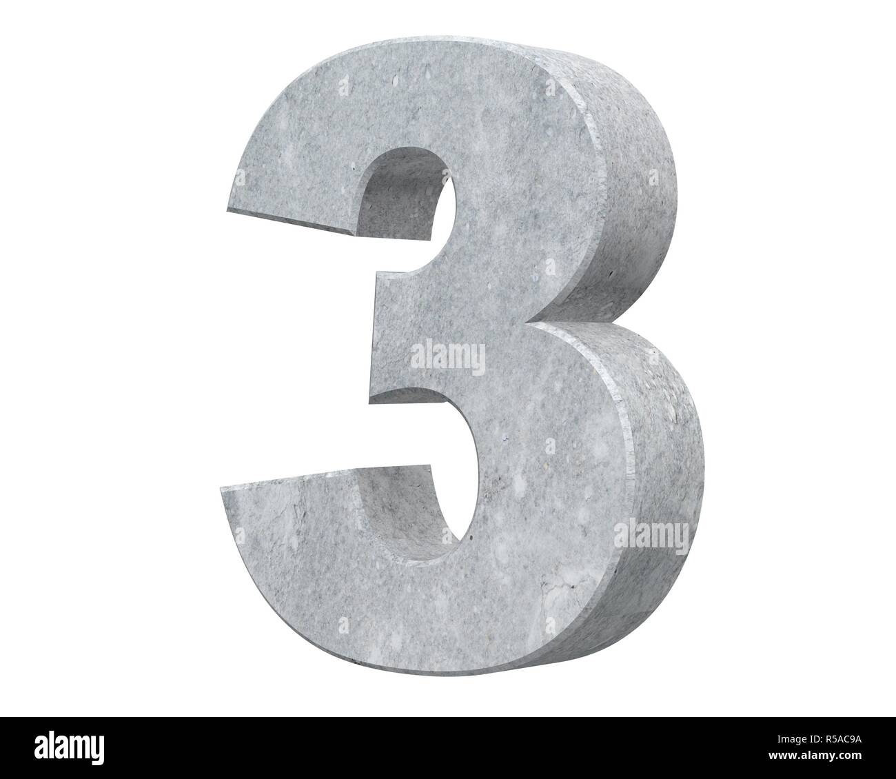 3D rendering concrete number 3 three. 3D render Illustration Stock ...