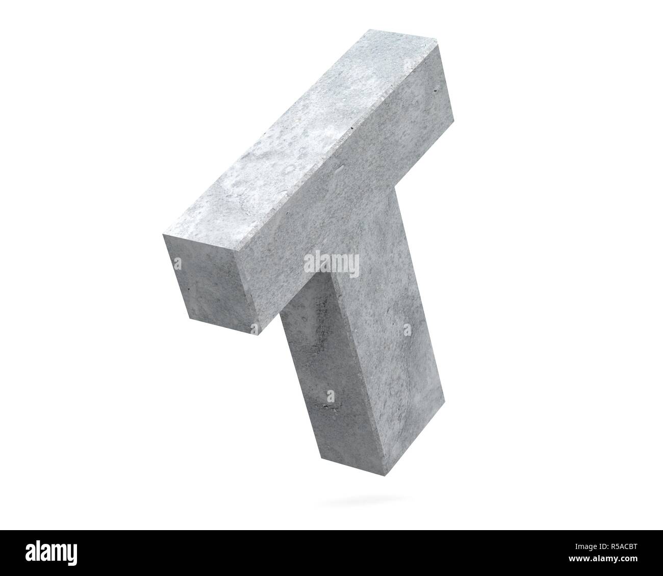 Concrete Capital Letter - T isolated on white background . 3D render ...