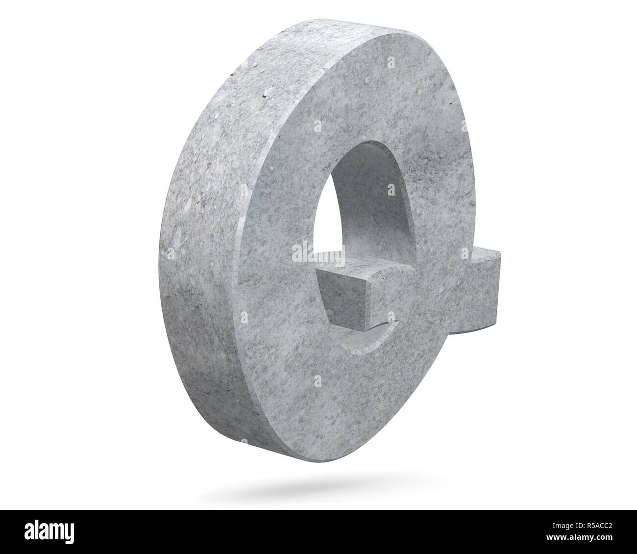Concrete Capital Letter - Q isolated on white background . 3D render ...