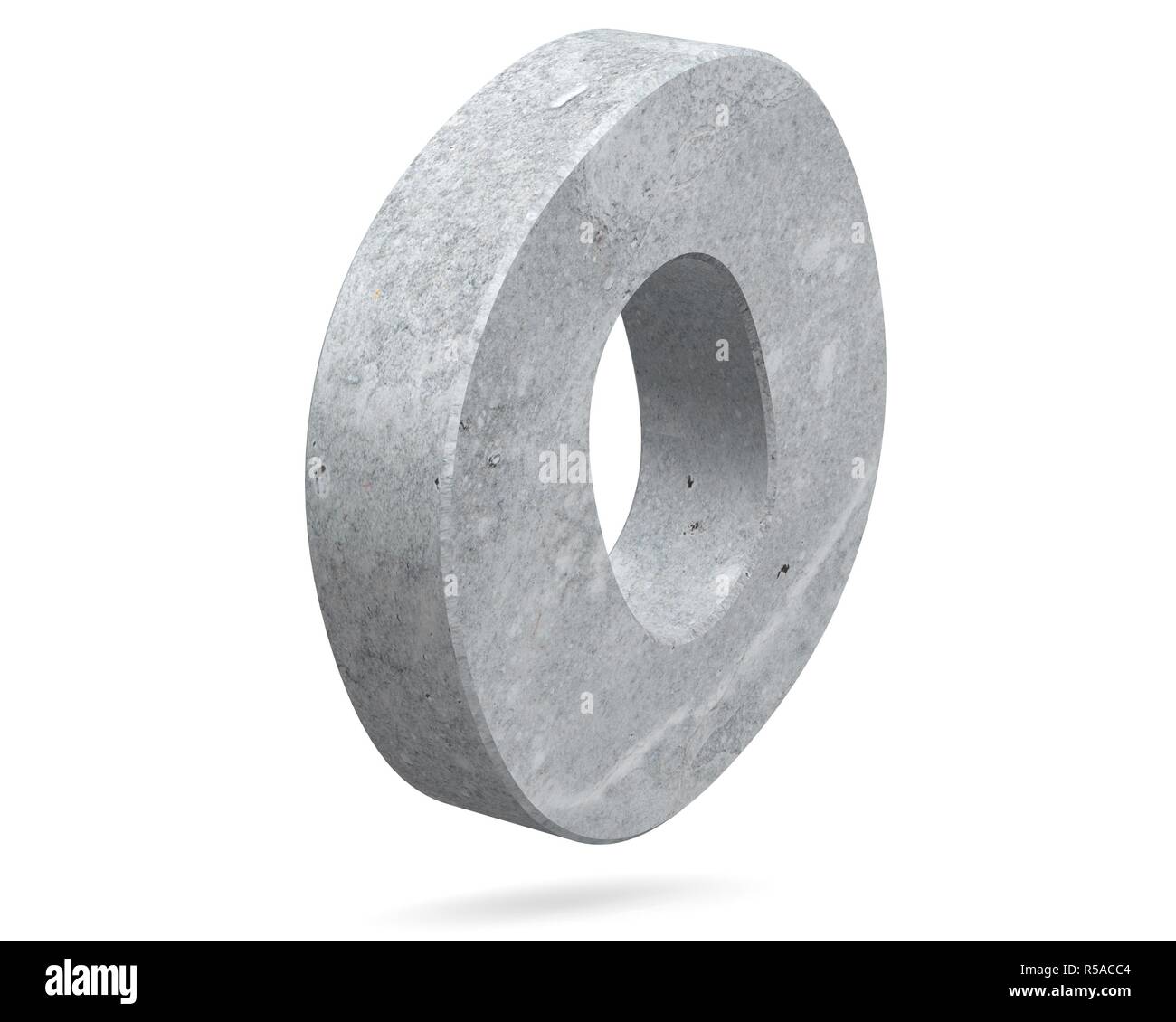 Concrete Capital Letter - O isolated on white background . 3D render ...