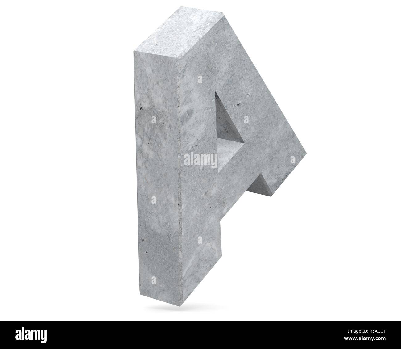 Concrete Capital Letter - A isolated on white background . 3D render ...