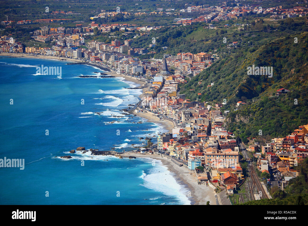 View of Giardini-Naxos, Sicily, Italy Stock Photo - Alamy