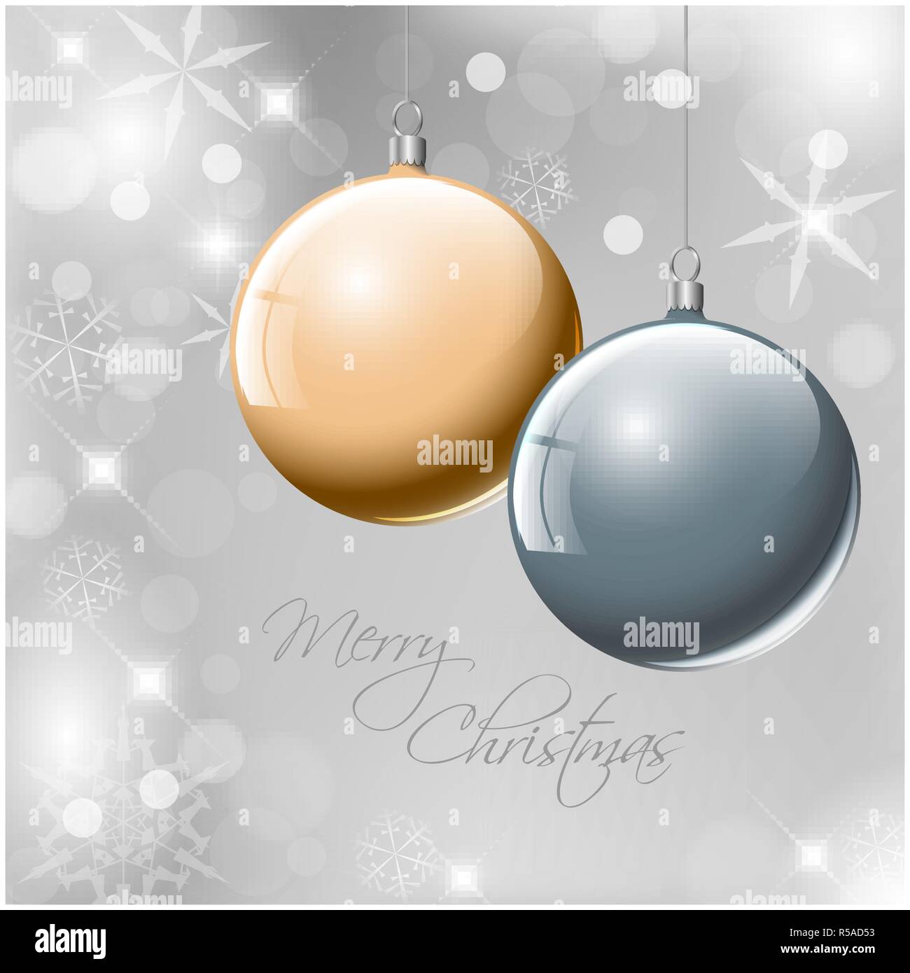 Silver xmas baubles on Stock Vector Images - Alamy