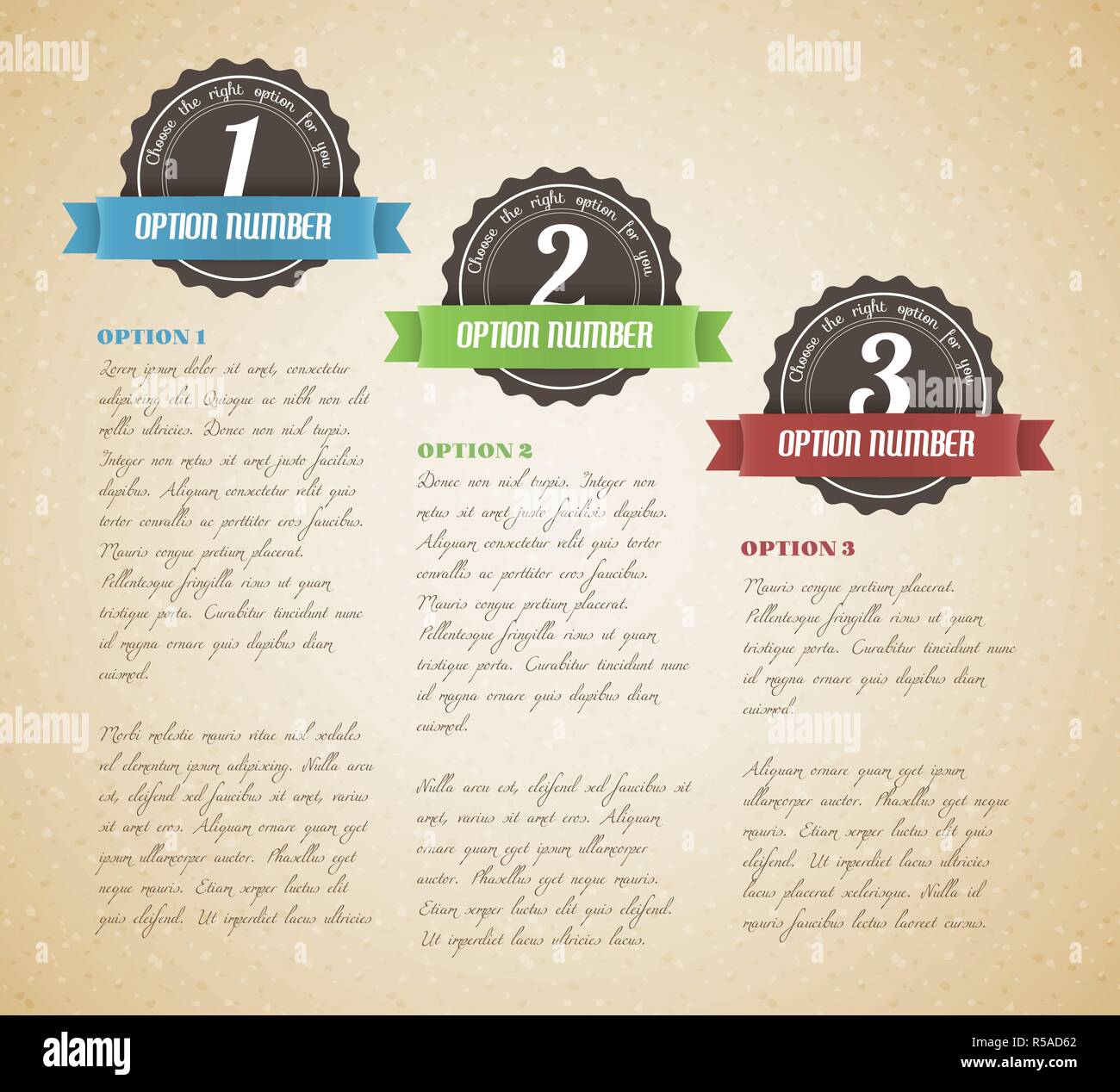 Vector options background / product choice or versions Stock Vector ...