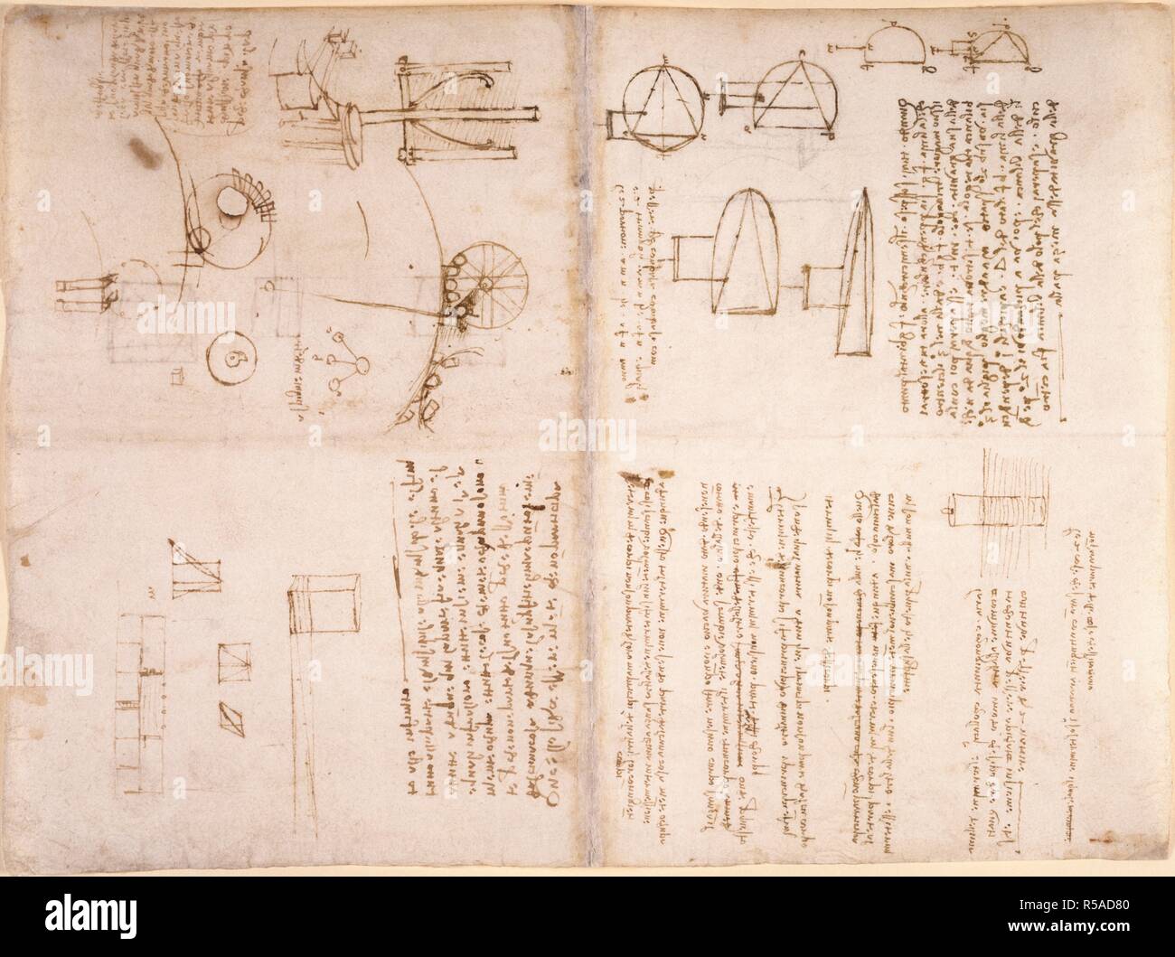 Leonardo da Vinci's notes. Notebook of Leonardo da Vinci. early 16th ...