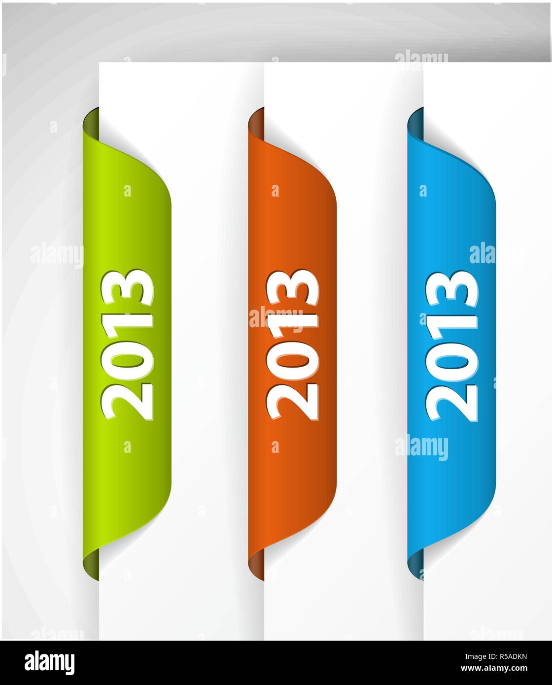 Vector 2013 Labels / Stickers on the edge of the (web) page Stock ...